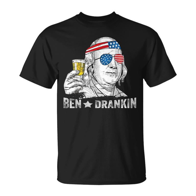 Ben Drankin Benjamin Franklin Drinking Beer 4Th Of July TShirt ...