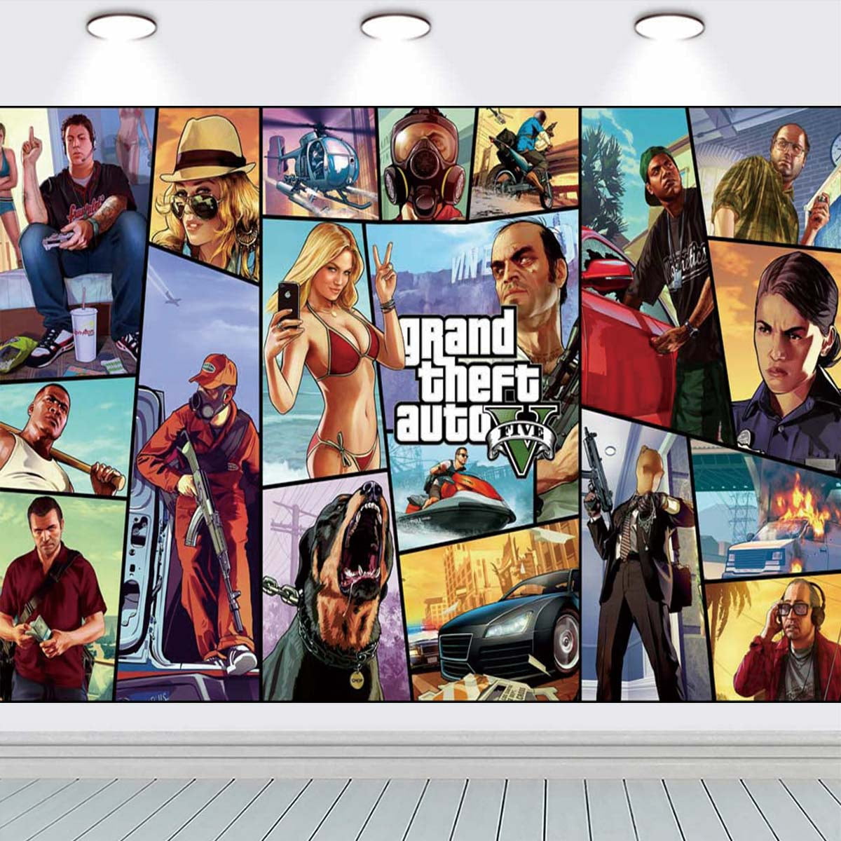 Ben Franklin Grand Theft Auto Taspestry Wall Decor Birthday Banner ...