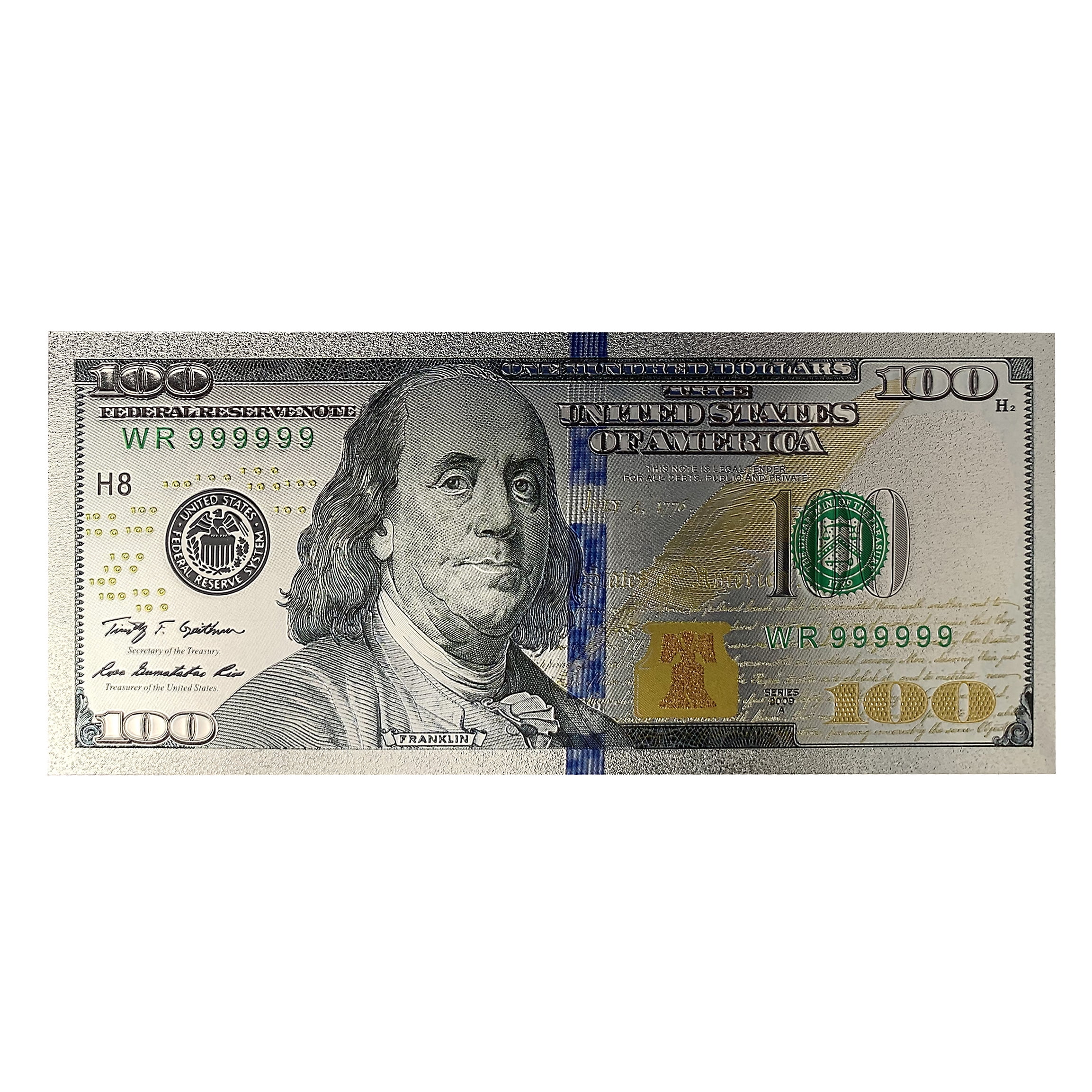 Ben Franklin Silver Foil $100 Novelty Bill - Walmart.com