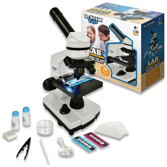 Dr. STEM: Lab Microscope - 39pc Science Kit, Specimen Slides, Petri ...