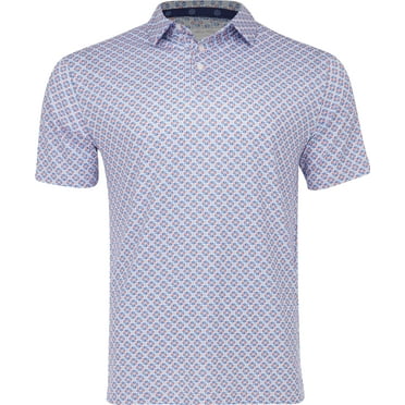 Ben Hogan Men's & Big Men's Performance Allover Geo Print Short Sleeve Golf Polo Shirt, Sizes S ...