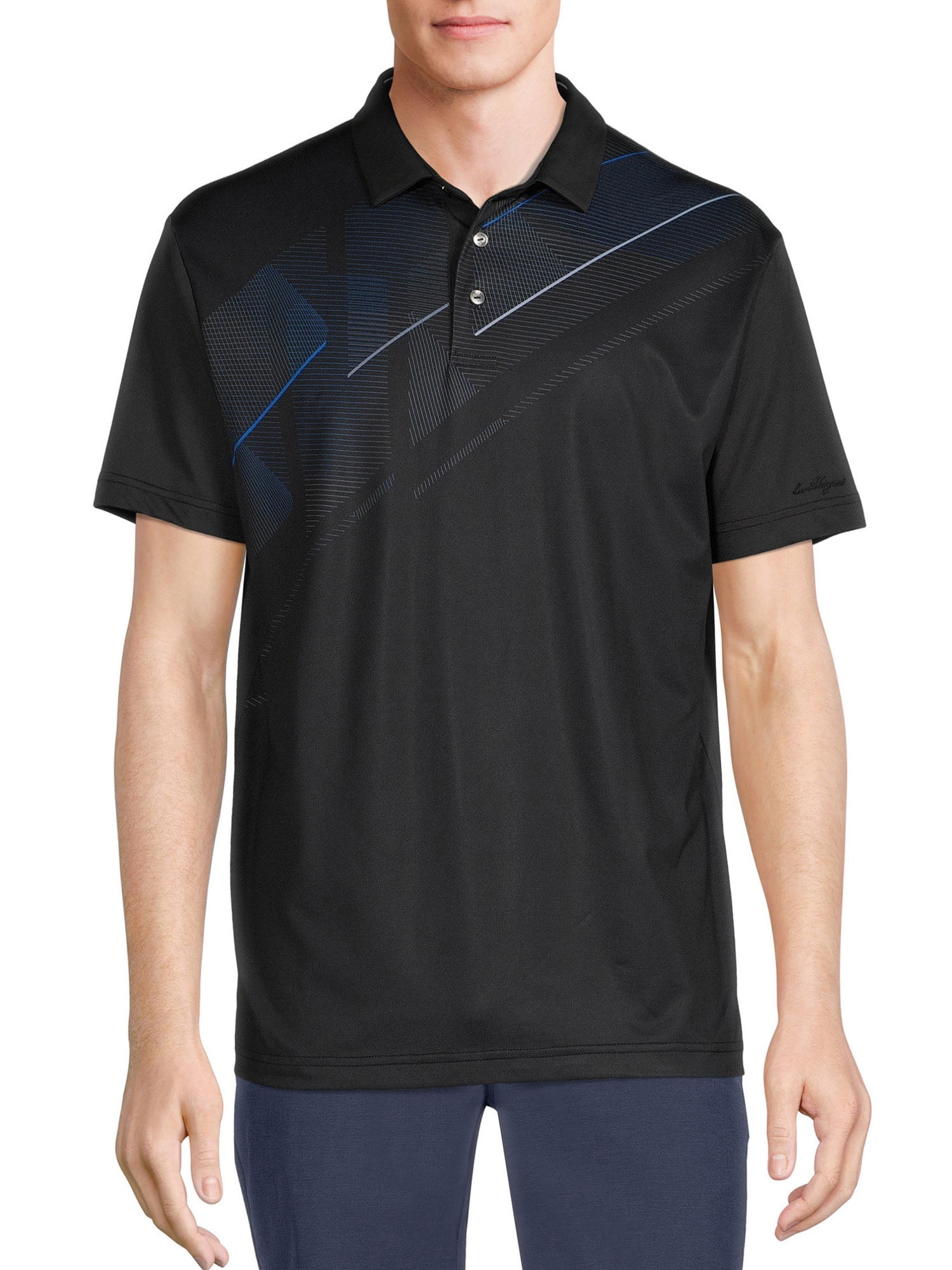 Ben Hogan Men's & Big Men's Diagonal Stripe Golf Polo Shirt, Sizes S ...
