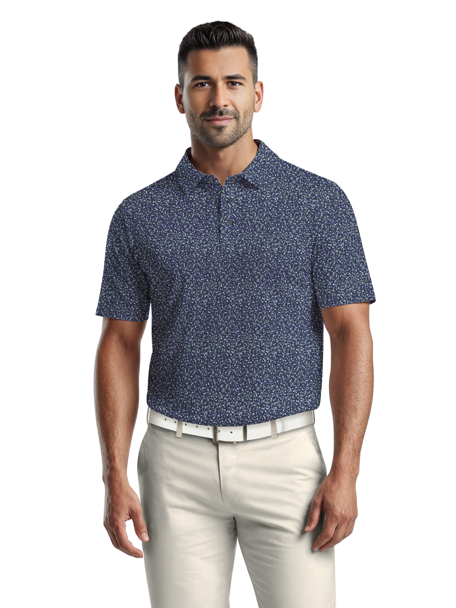 Ben Hogan Men's & Big Men's Performance Geometric Confetti Short Sleeve ...