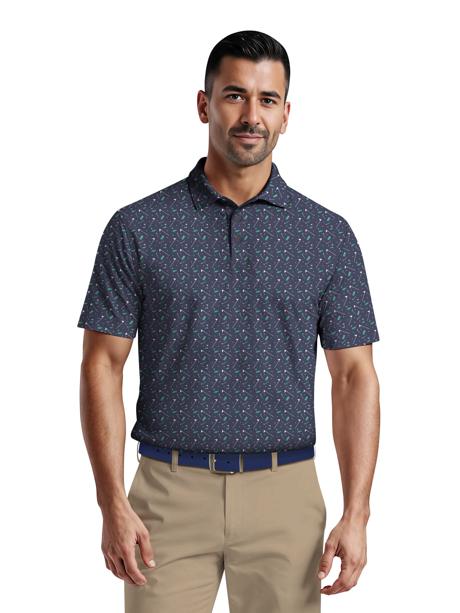 Ben Hogan Men's & Big Men's Performance Golf Themed Short Sleeve Polo ...