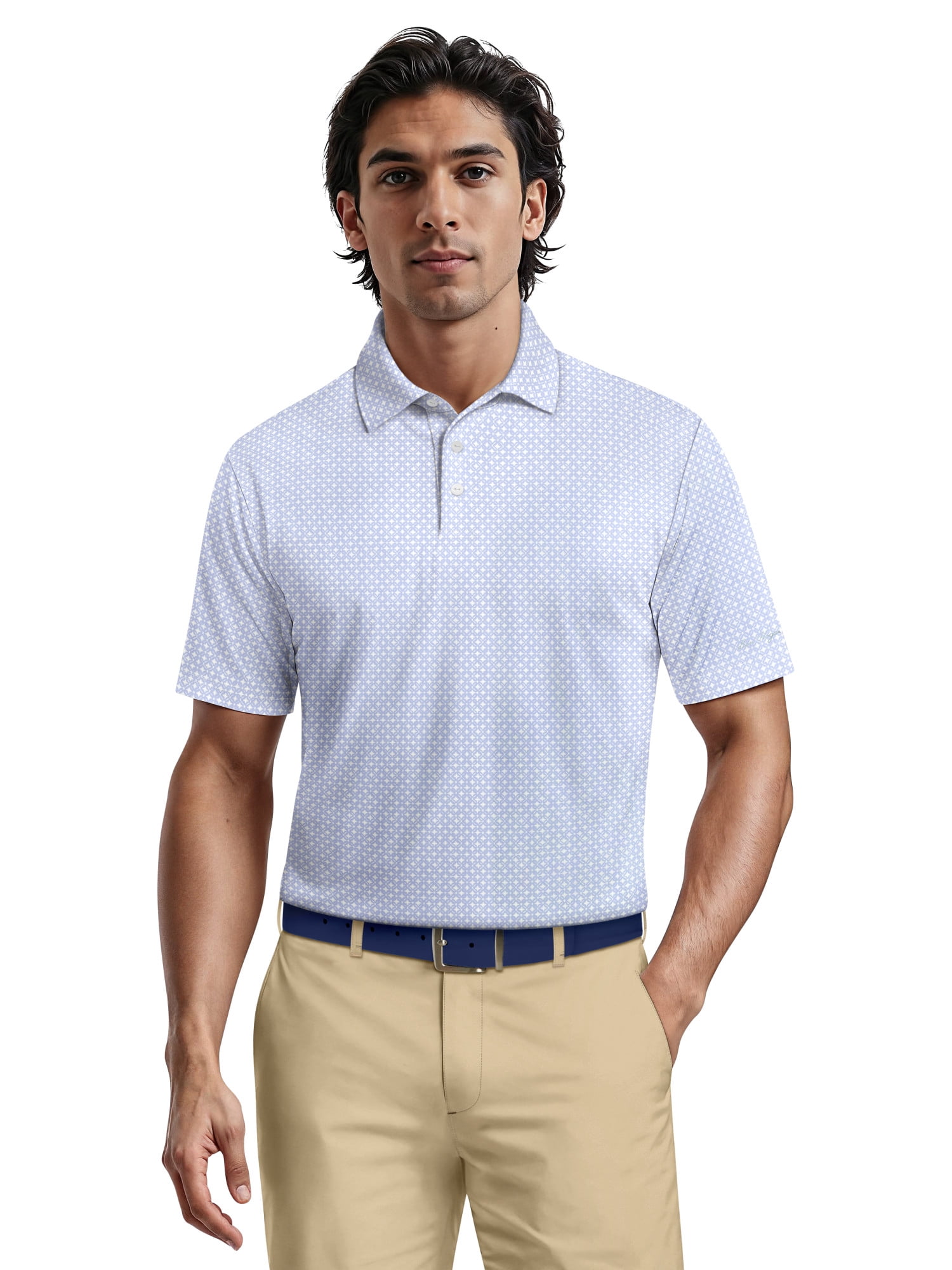 Ben Hogan Men's & Big Men's Performance Shibori Geo Short Sleeve Polo ...