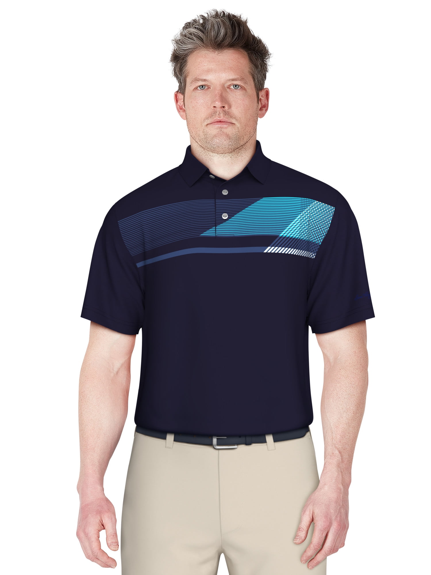 Ben Hogan men's Asymmetric Chest Stripe Golf Polo Shirt - Walmart.com