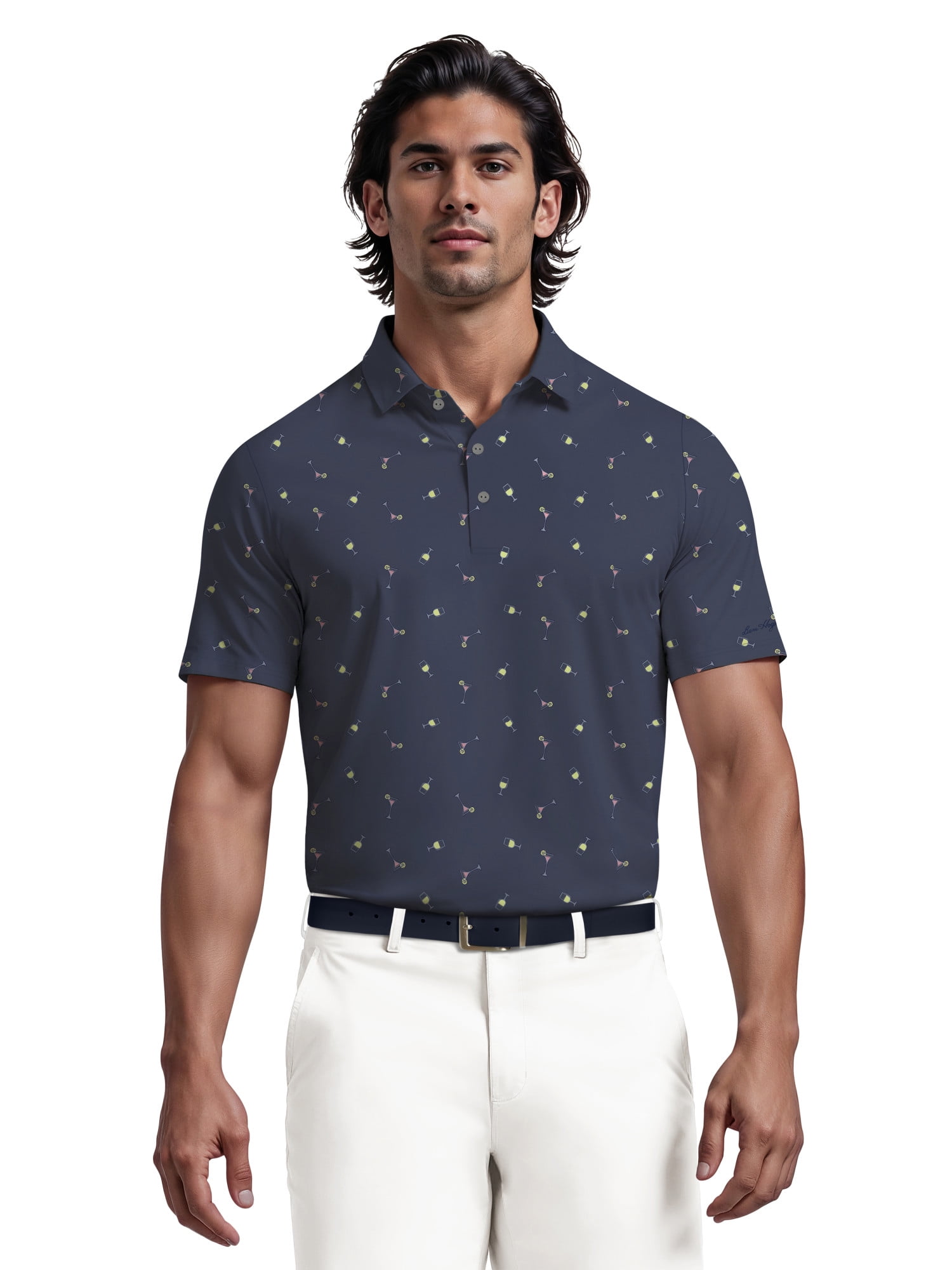 Ben Hogan Men's and Big Men’s Conversational Drink Printed Short Sleeve ...
