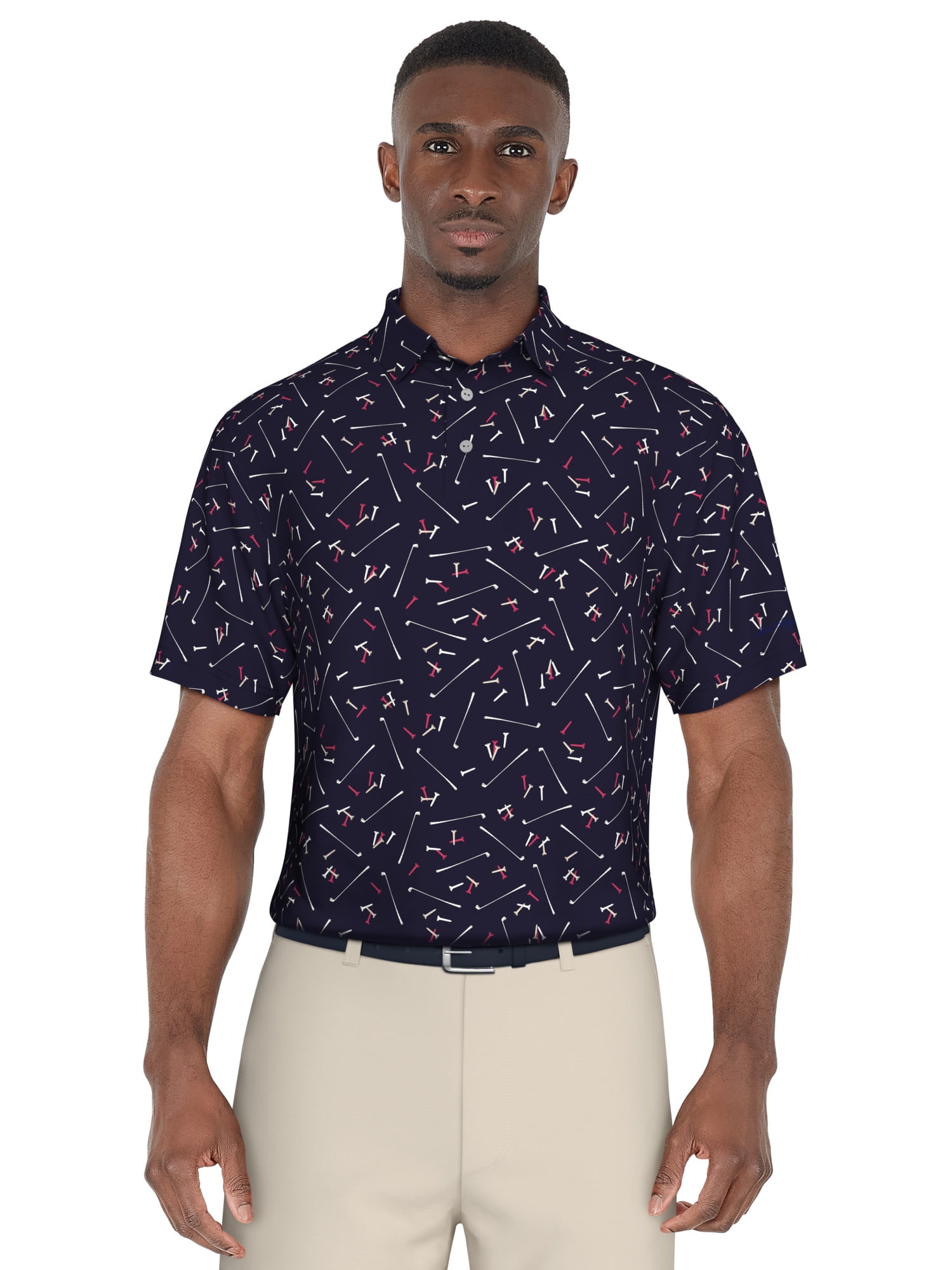 Ben Hogan Men's and Big Men’s Gelf Tee Print Golf Polo Shirt, up to ...