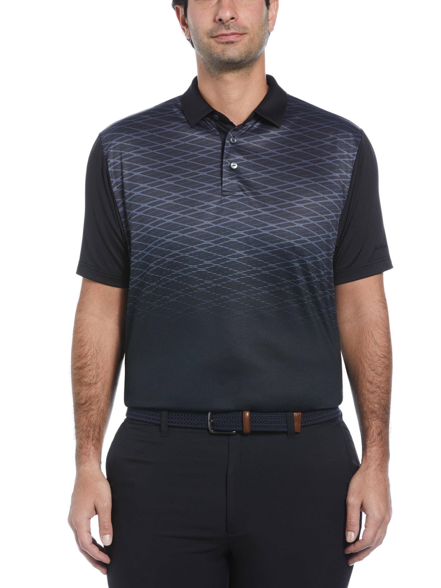 Ben Hogan Men's and Big Men’s Gradient Geometric Print Golf Polo Shirt ...
