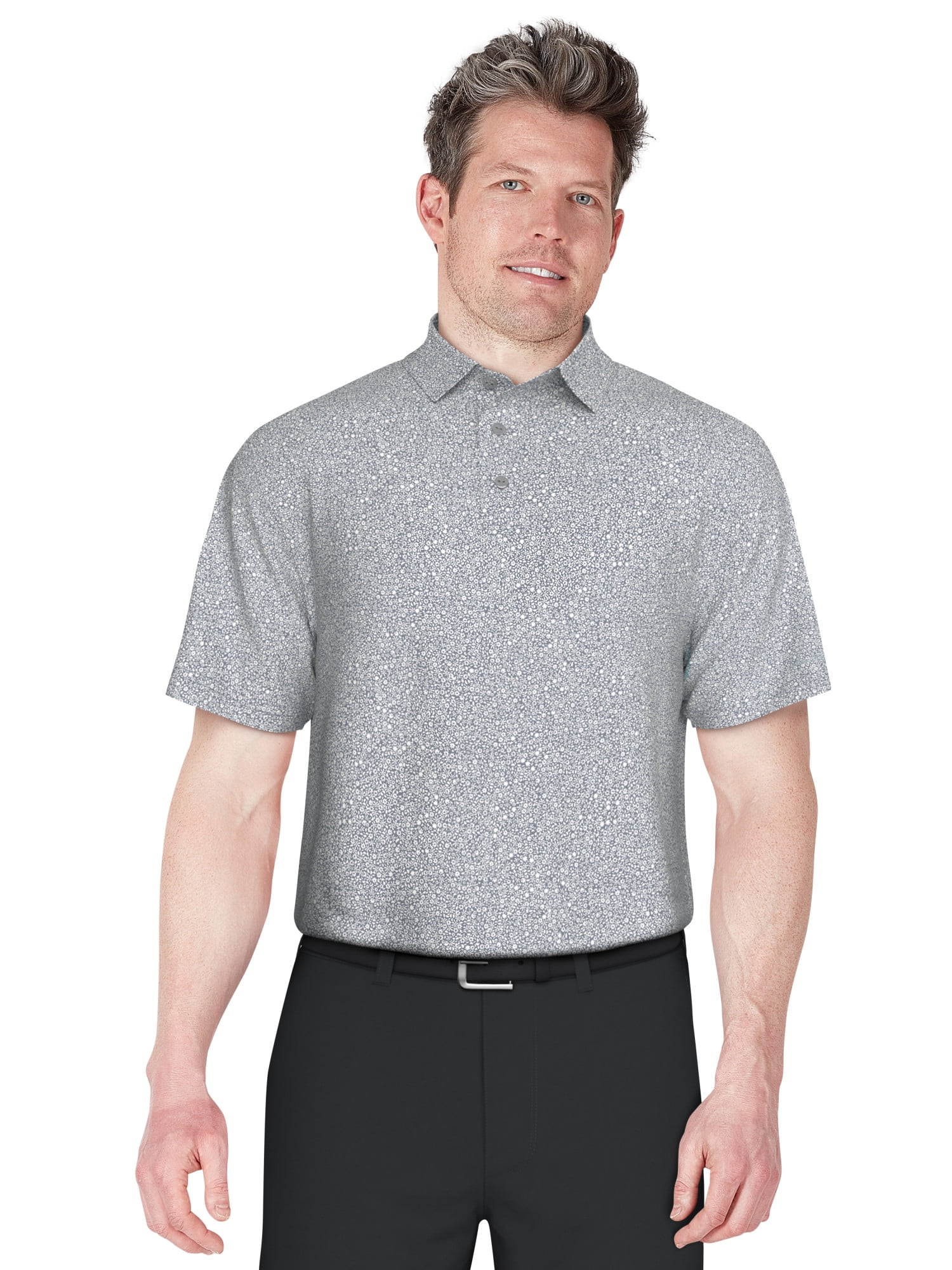 Ben Hogan Men's and Big Men’s Micro Floral Golf Polo Shirt, up to Size ...