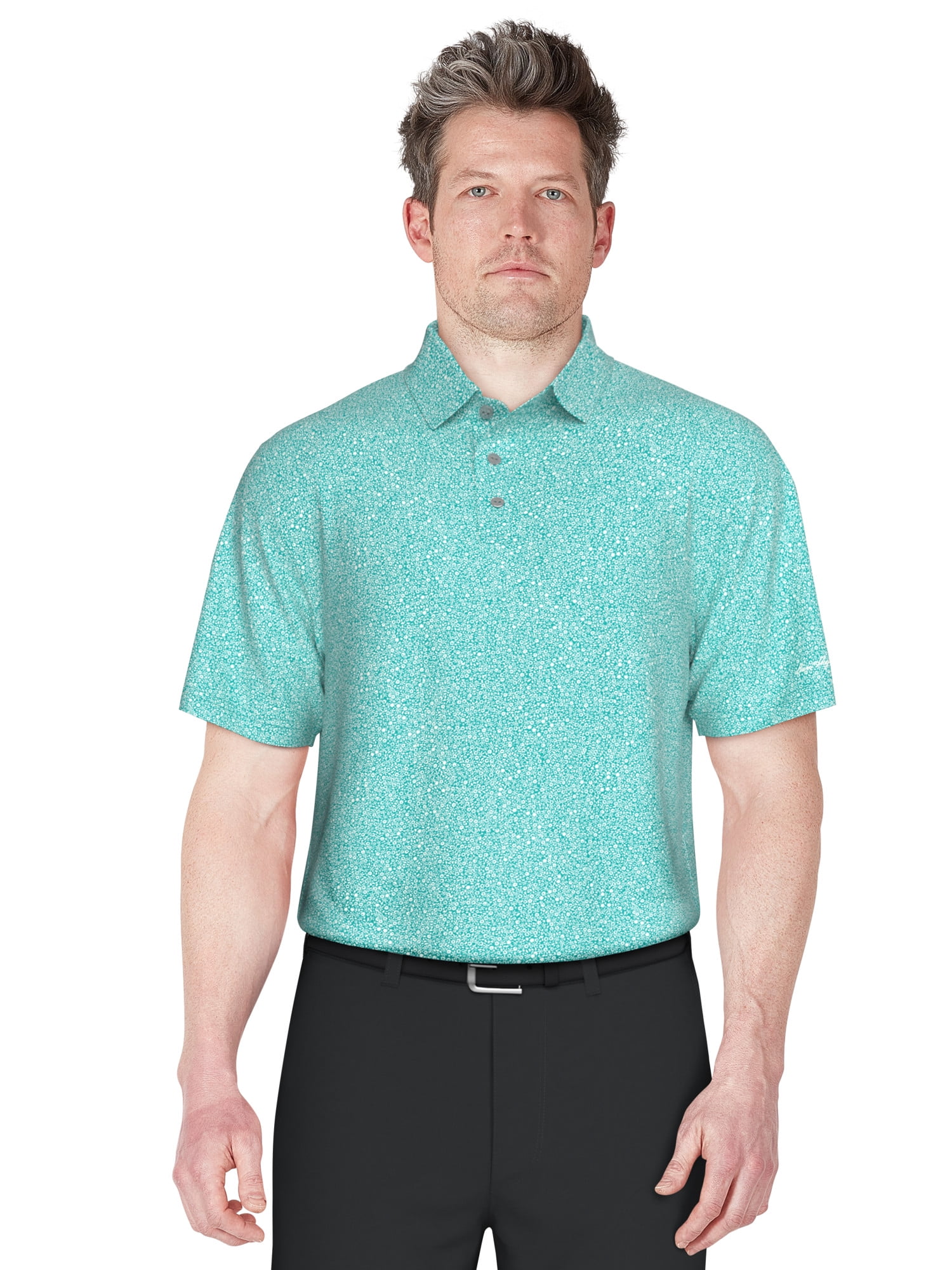 Ben Hogan Men's and Big Men’s Micro Floral Golf Polo Shirt, up to Size ...