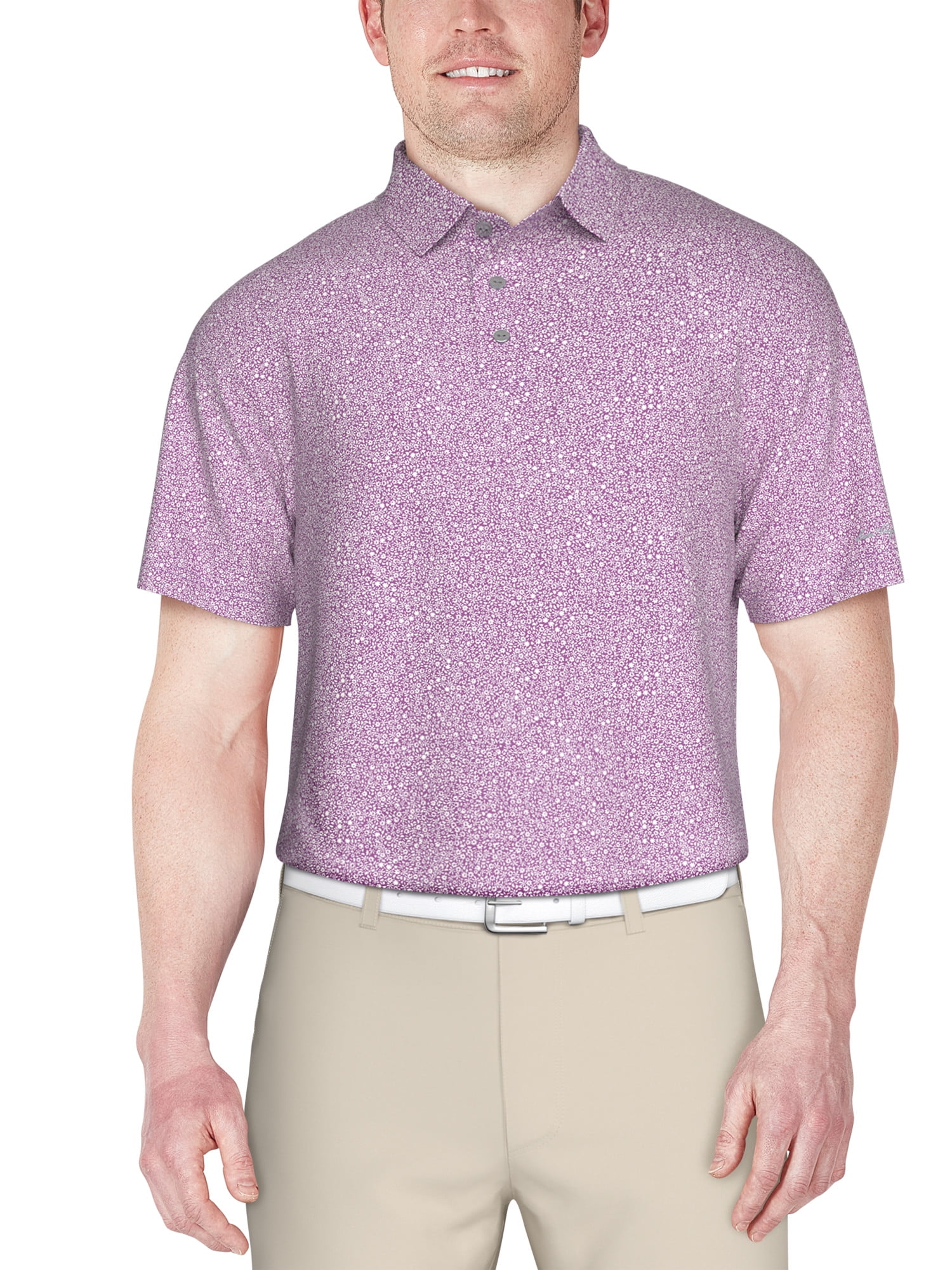 Ben Hogan Men's and Big Men’s Micro Floral Golf Polo Shirt, up to Size ...
