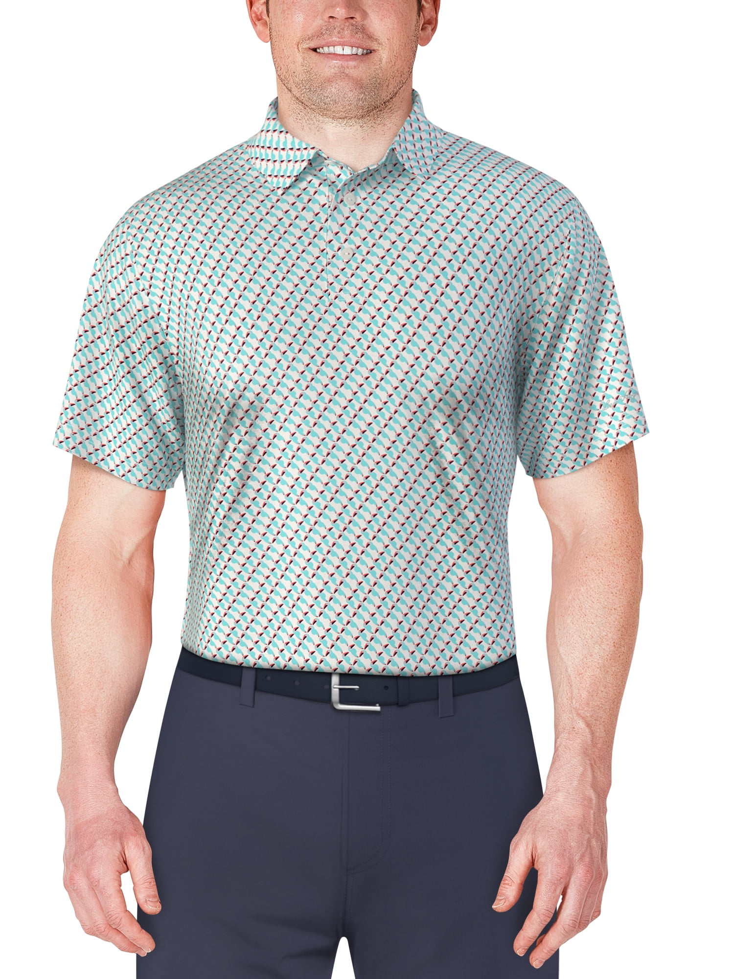 Ben Hogan Men's and Big Men’s Toucan Print Short Sleeve Golf Polo, up ...