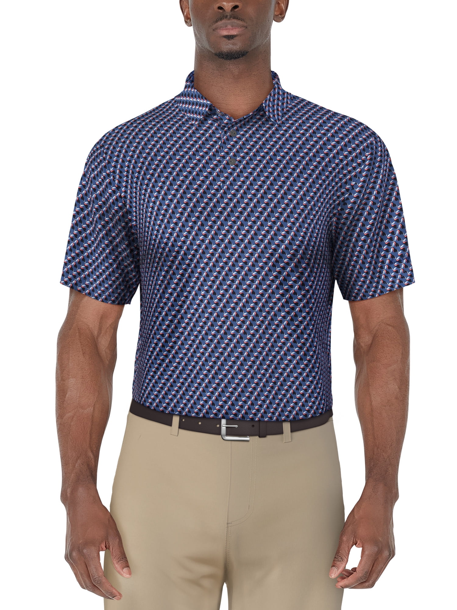 Ben Hogan Men's and Big Men’s Toucan Print Short Sleeve Golf Polo, up ...