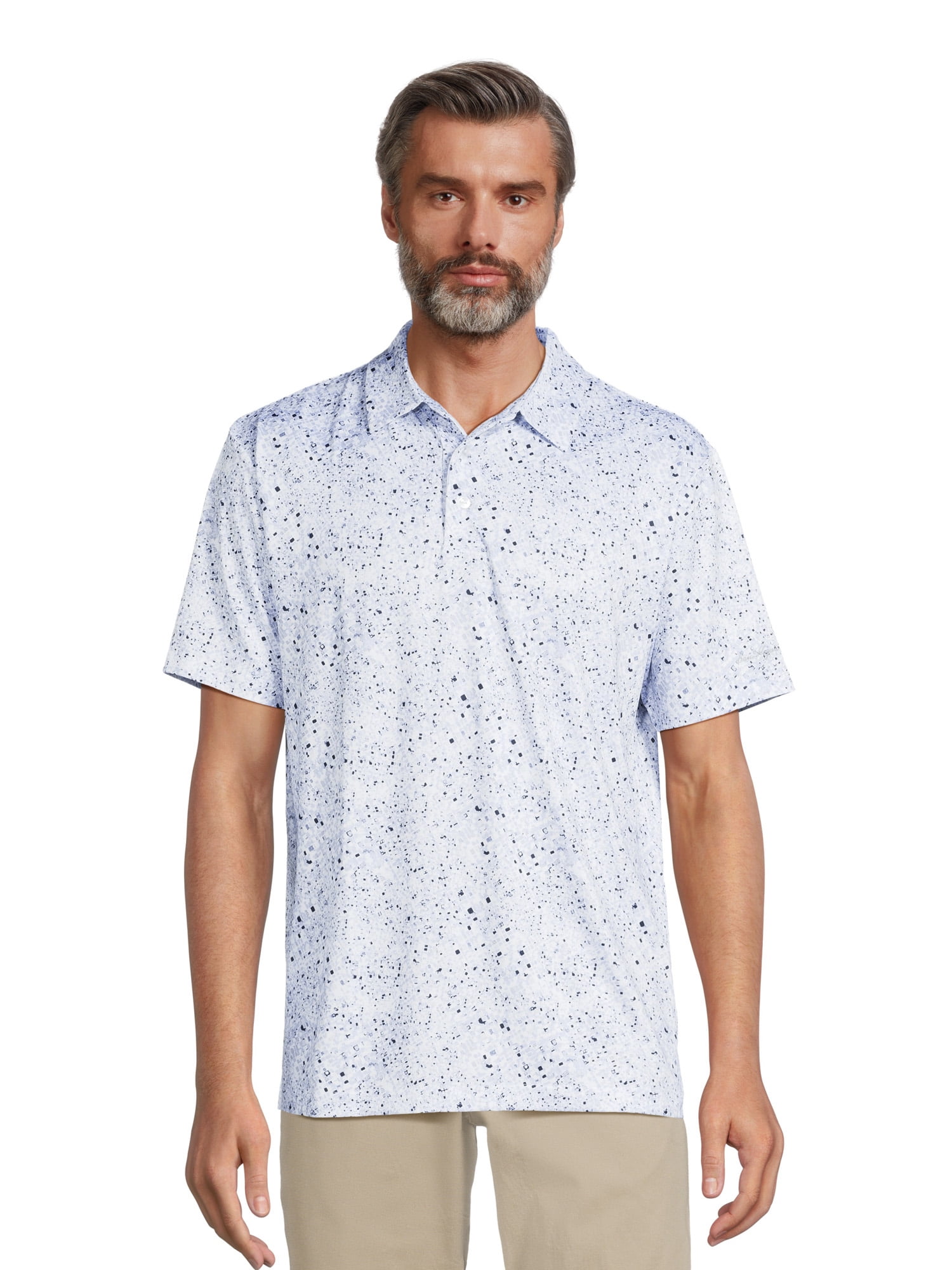 Ben Hogan Performance Men's Digital Pixel Print Golf Polo Shirt, Sizes ...