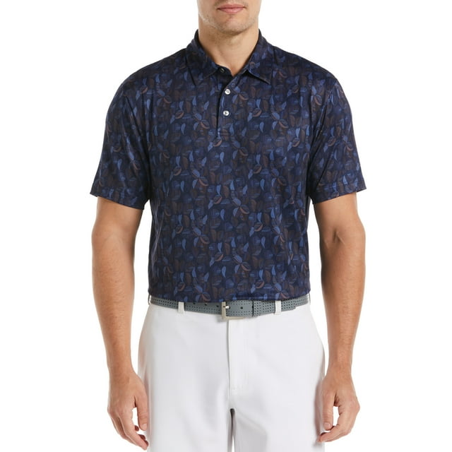 Ben Hogan Performance Men's Linear Botanical Print Golf Polo Shirt ...