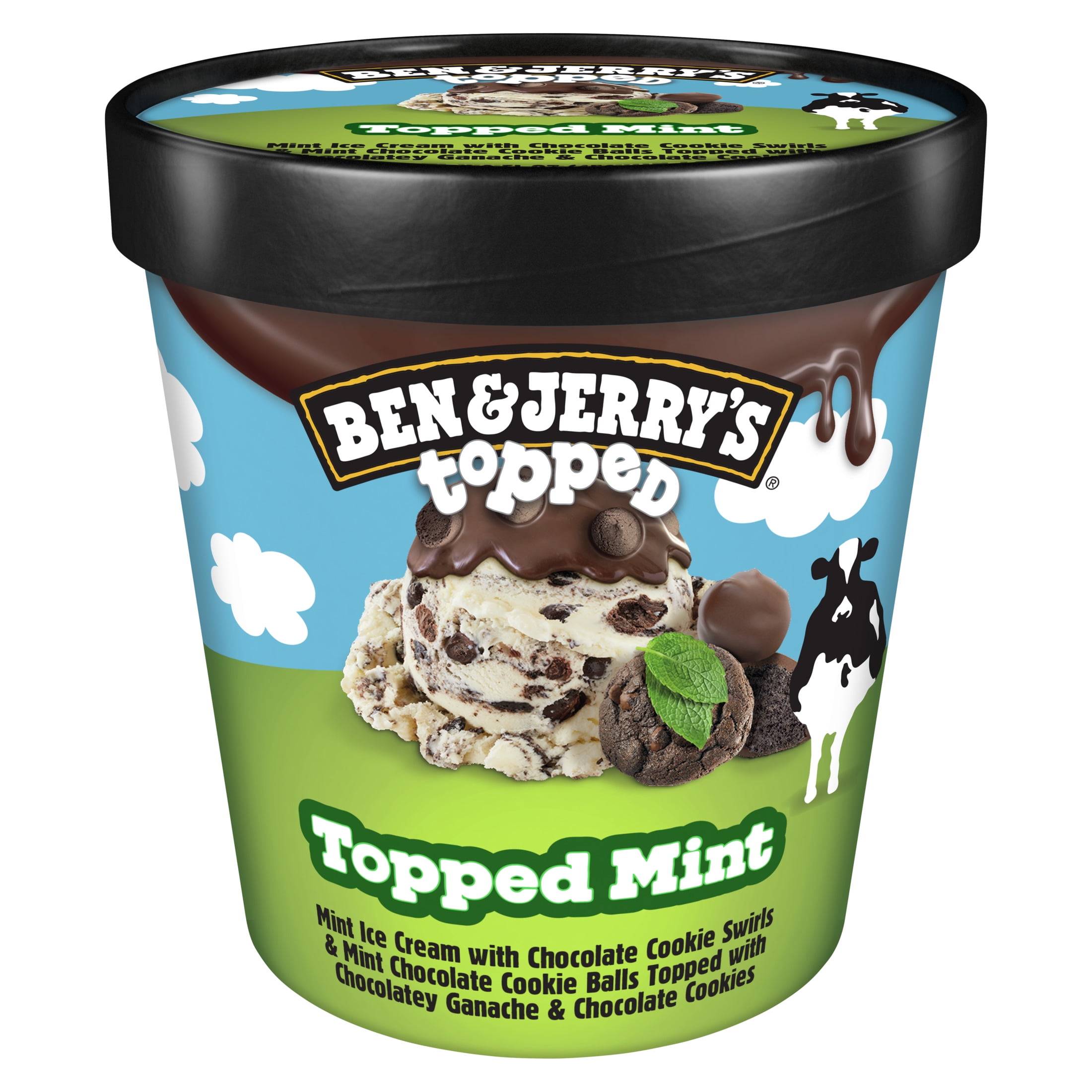 Ben & Jerry's Non-GMO Topped Mint Ice Cream Cage-Free Eggs Kosher Milk ...