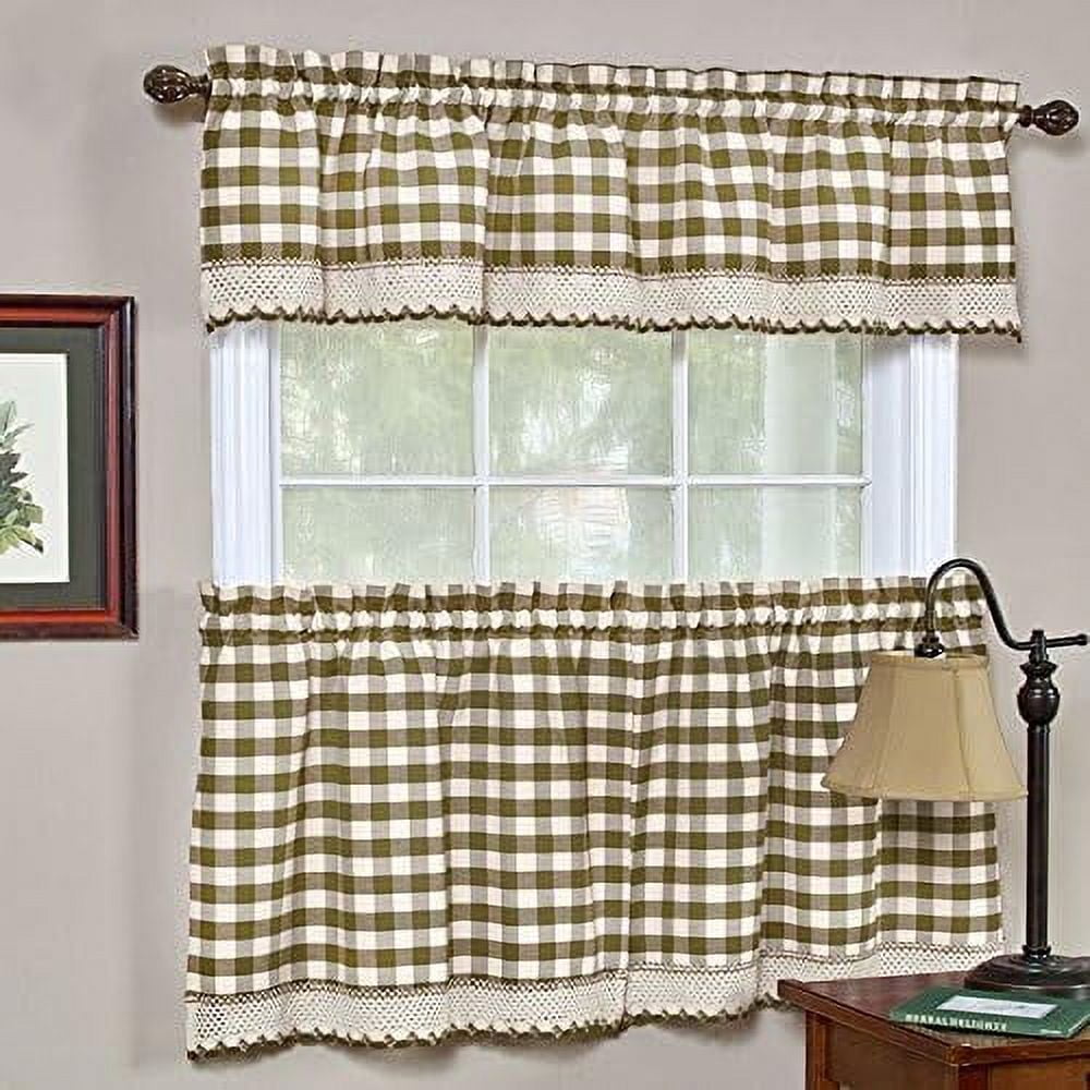 Ben&Jonah Collection Buffalo Check Window Curtain Tier Pair - 58x24 ...
