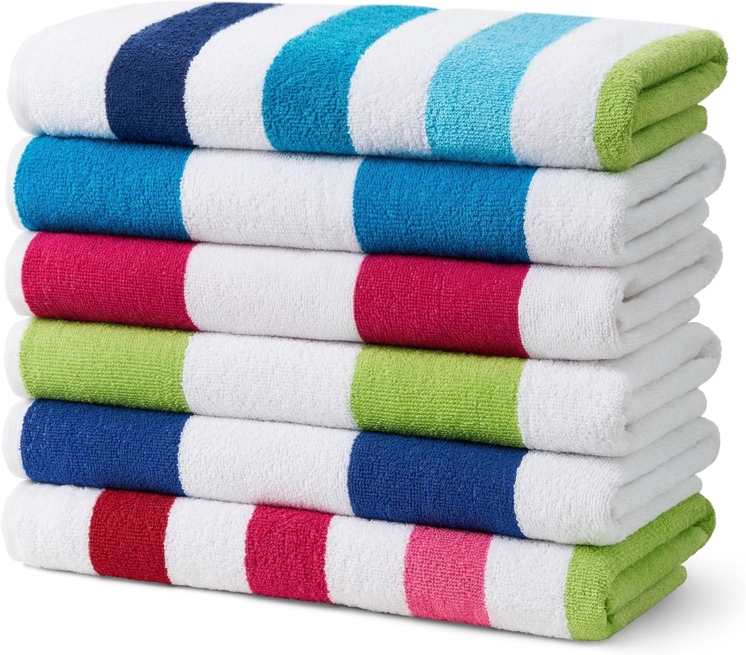 Ben Kaufman Cabana Stripe Beach & Pool Towel - Large Cotton Terry Beach ...