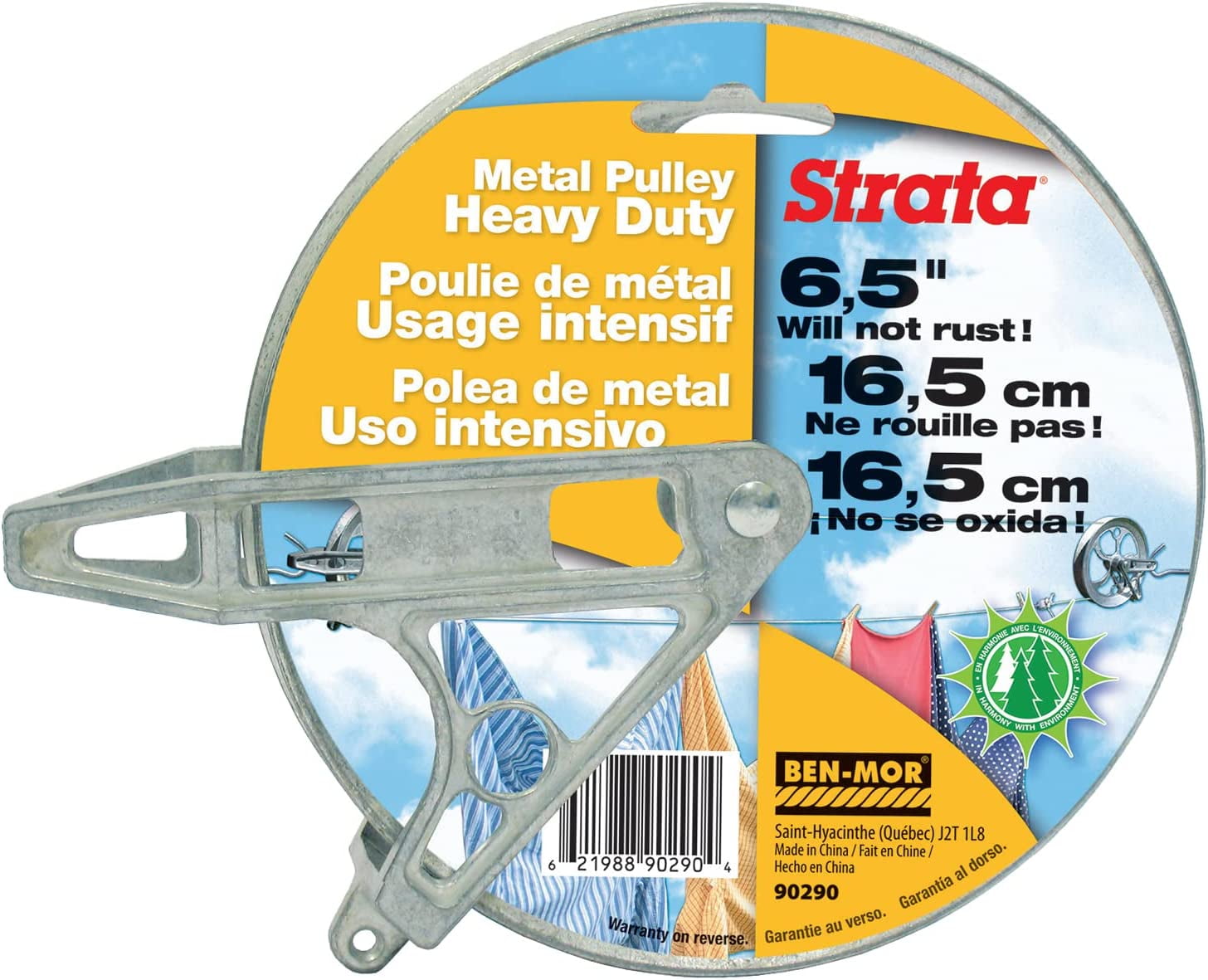 Ben-Mor Outdoor Clothesline Pulley - 6.5'' Heavy Duty Metal, Rustproof ...