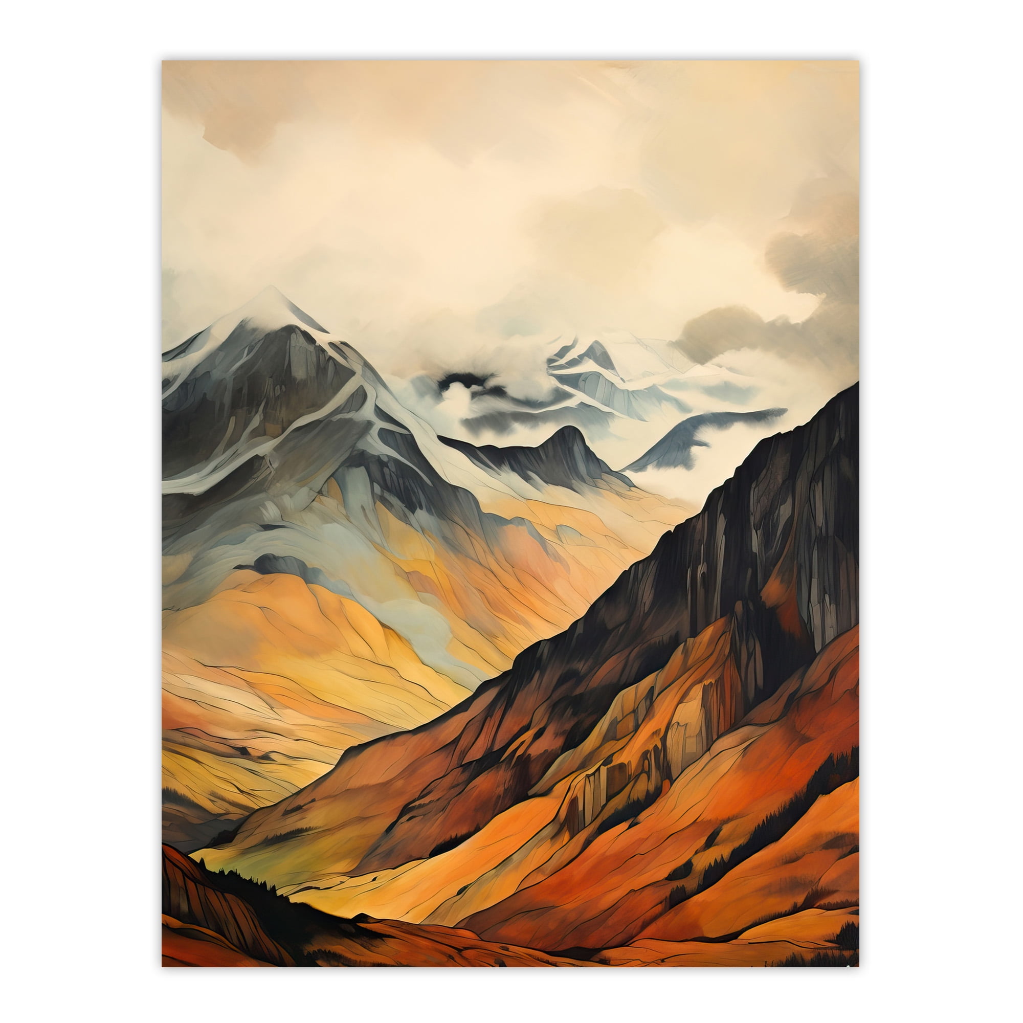 Ben Nevis In Glen Scotland Landscape Watercolour Painting Unframed Wall ...