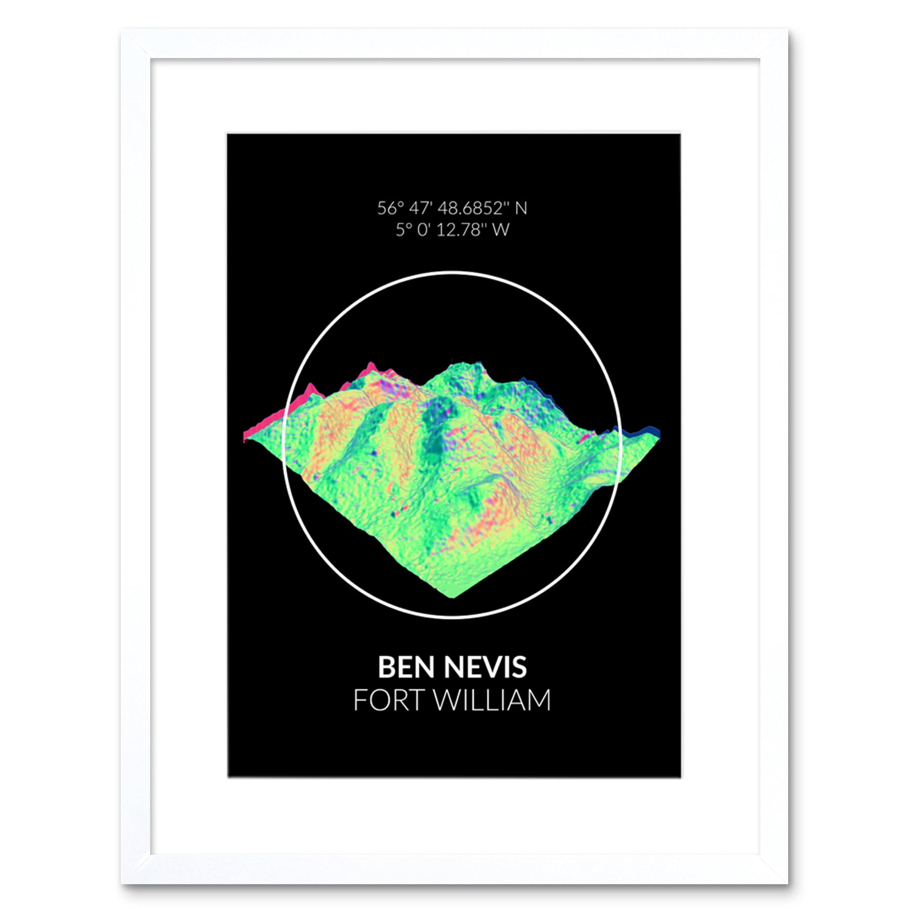 Ben Nevis Mountain Topography Highland Scotland Framed Art Print ...