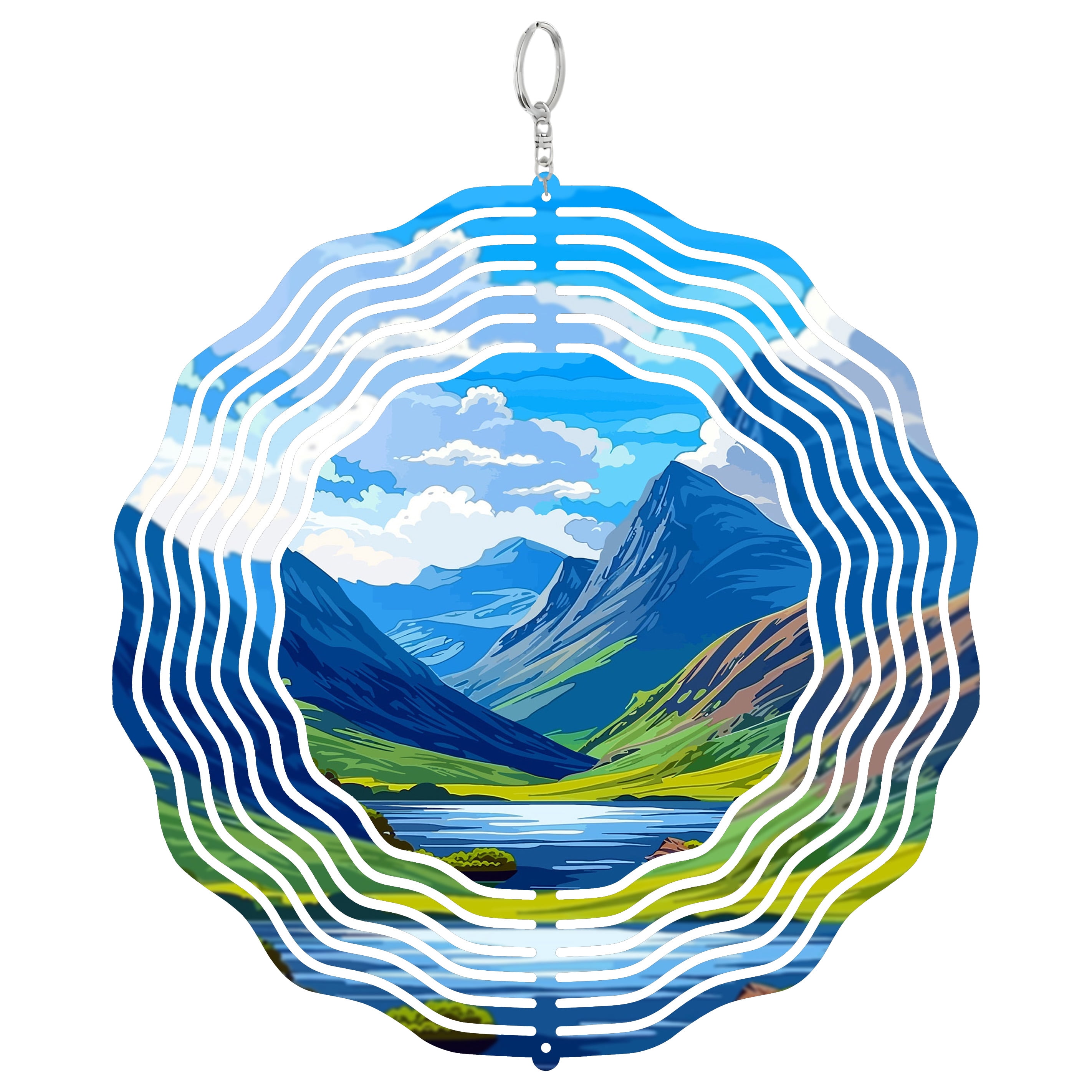 Ben Nevis Scotland Mountain 3D Wind Spinner Kinetic Metal Sculpture Garden Decor Yard Art Gift ...