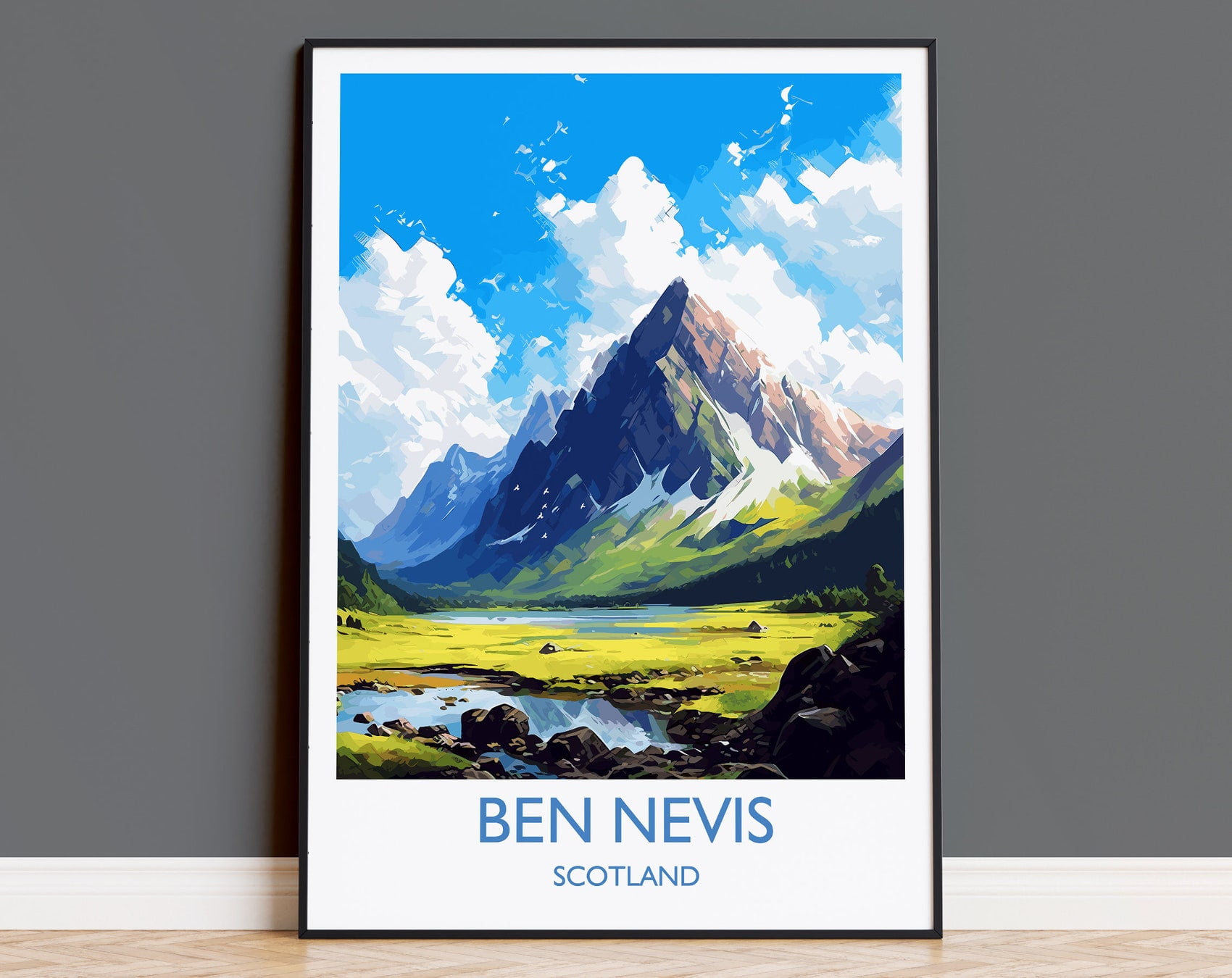 Ben Nevis Travel Poster, Travel Print of Ben Nevis, Ben Nevis Gift ...
