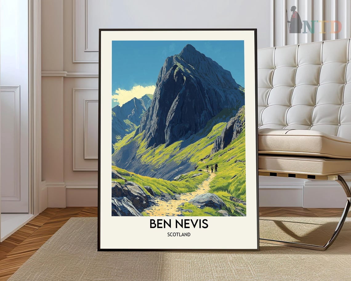 Ben Nevis Travel Print - Scotland, Ben Nevis Poster, Scotland Poster ...
