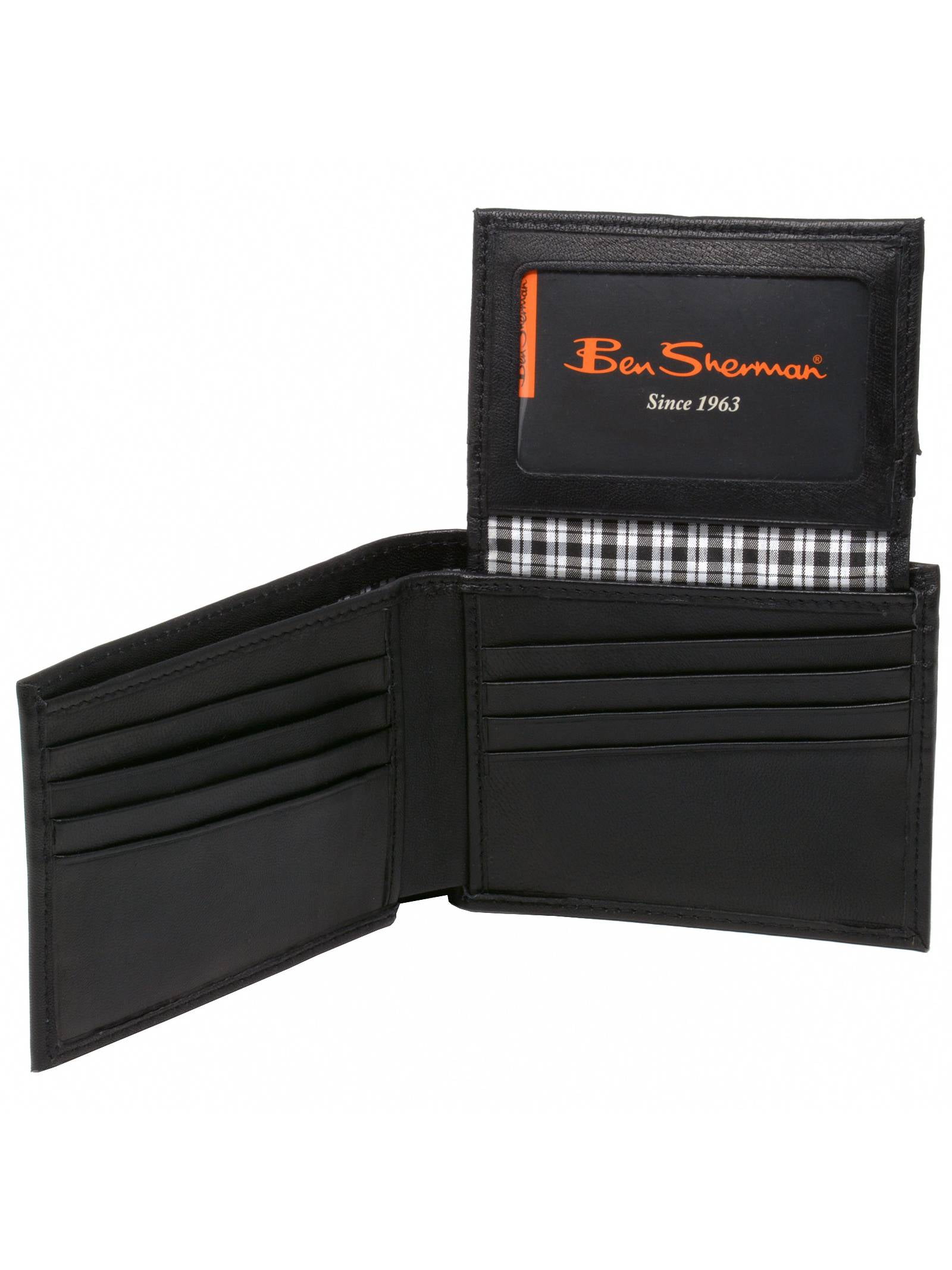 Ben Sherman Mens Kensington Collection 16005C Leather Passcase Wallet ...