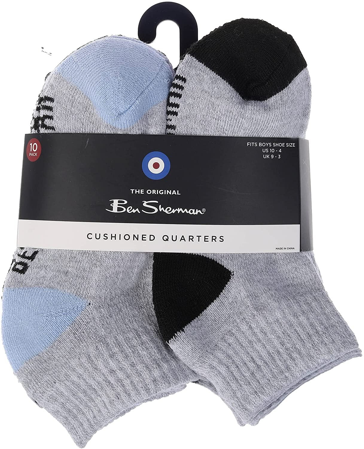 Ben Sherman Quarter Ribbed Trim Casual Ankle Socks, 10-Pack (Boys ...