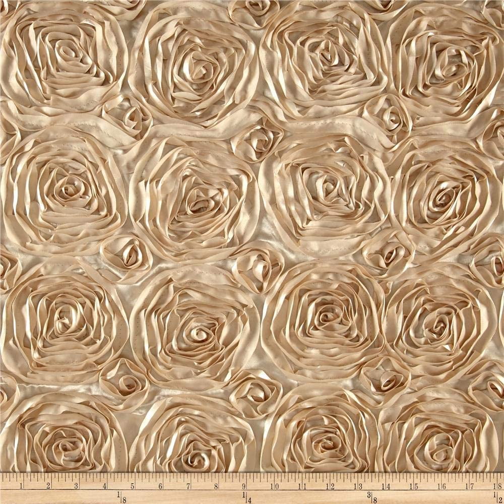 AK Trading Co Wedding Rosette Satin Fabric, Champagne, 53'' Wide, Sold ...