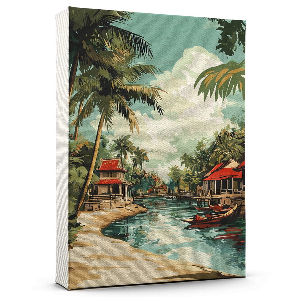 Ben Tres Vintage Travel Canvass, Vietnam Canvas Wall Art, Ben Tres ...