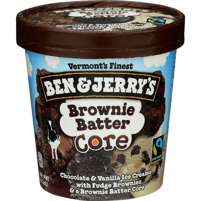 Ben and Jerrys Brownie Batter Core Ice Cream, 1 Pint -- 8 per Case ...