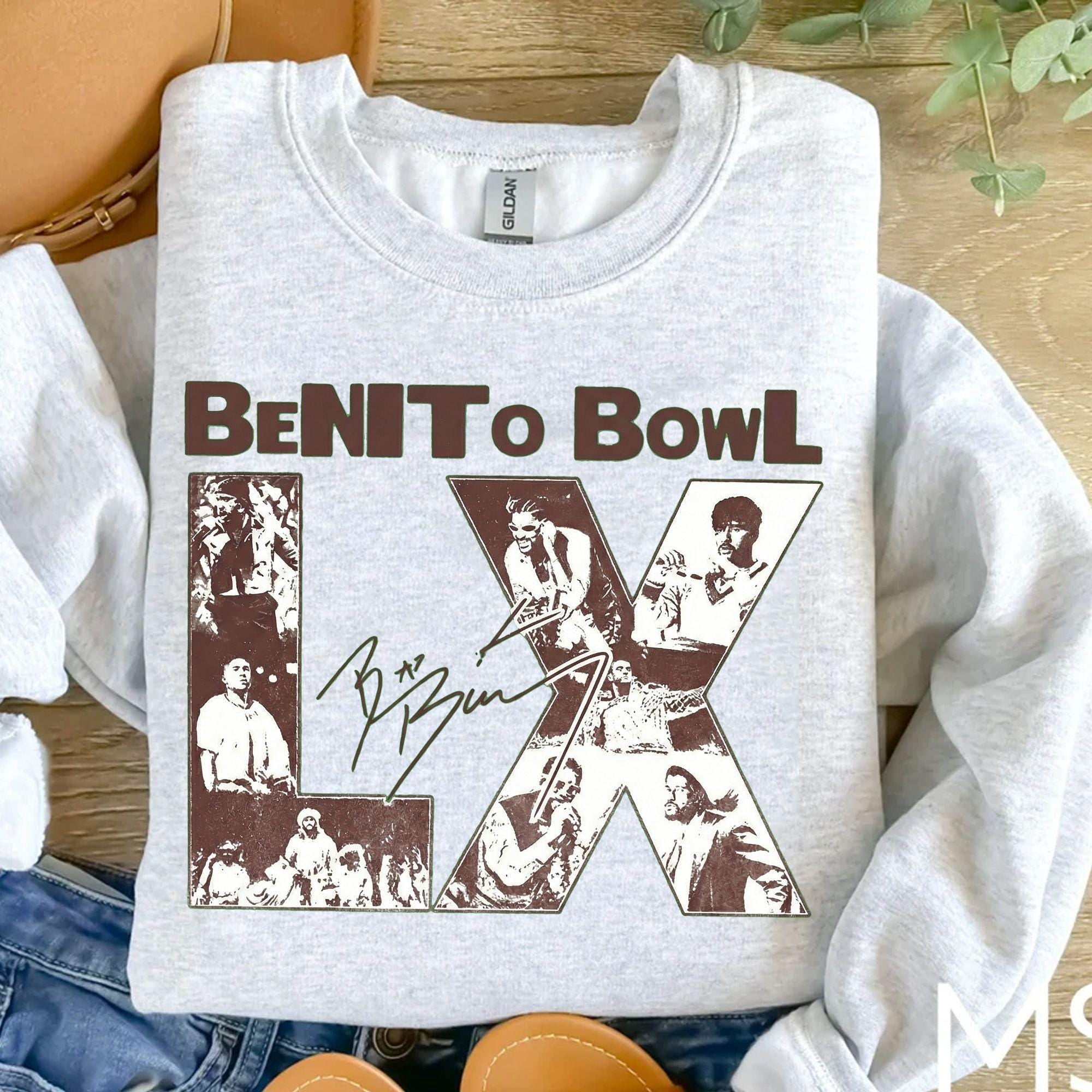 Ben.ito Bowl Bad Bun.ny 2026 Sweatshirt: Bo.wl Bunn.y LX, Puer.to Rico Music Gift, Here For The ...