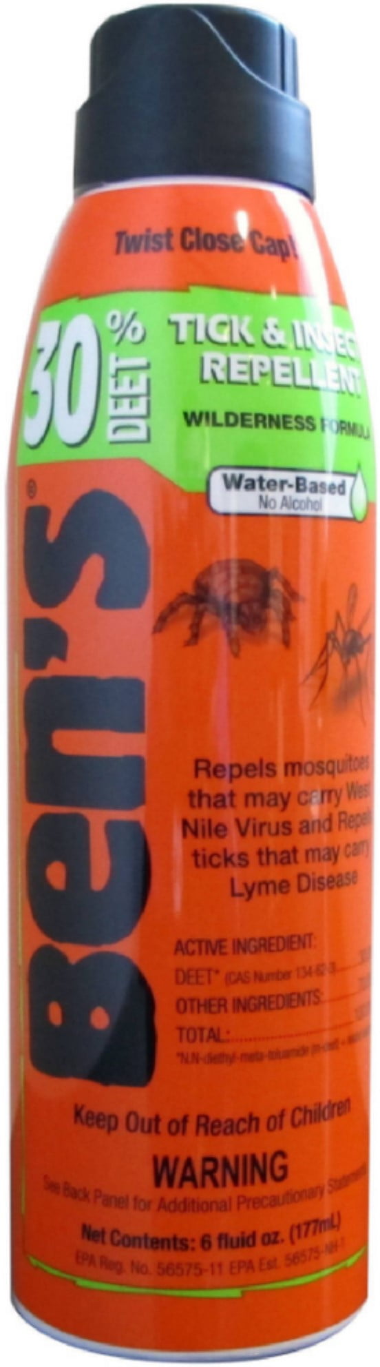 Ben's Wilderness Spray: Bug & Body Skin Repellent, 30 DEET Tick ...