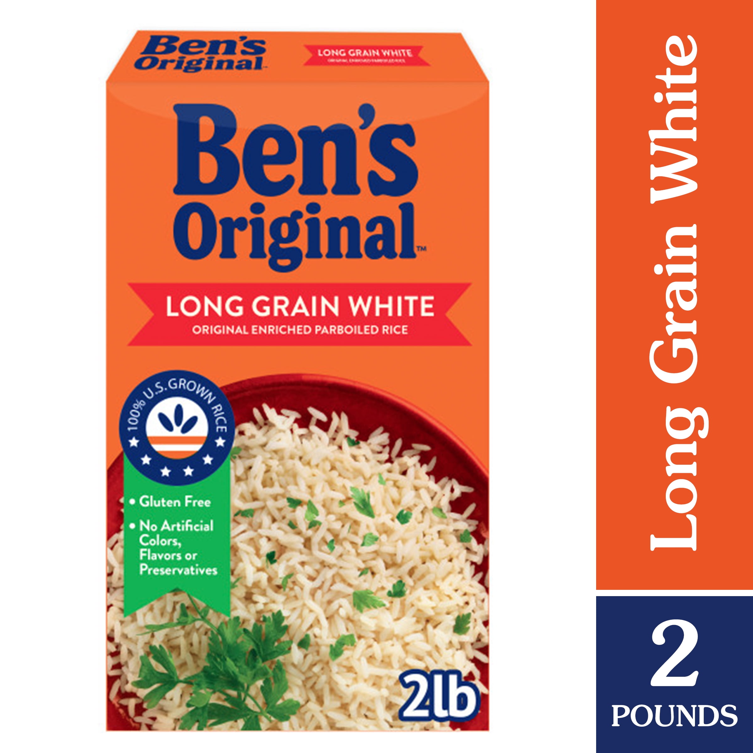 BEN'S ORIGINAL Enriched Long Grain White Rice, Parboiled, 2 lb Box ...