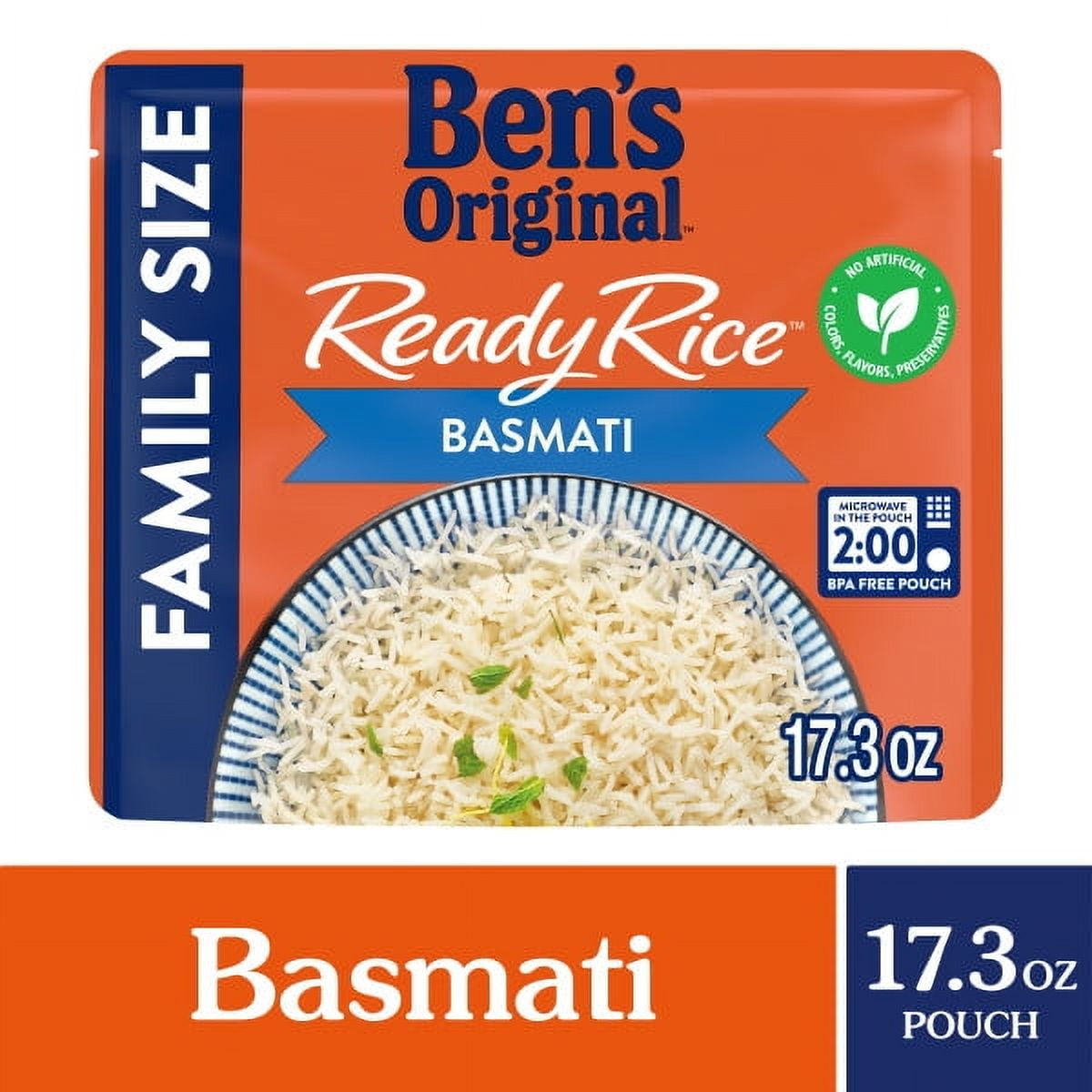 Ben's Original Ready Rice Basmati Family Size 17.3 Oz Microwave Pouch ...