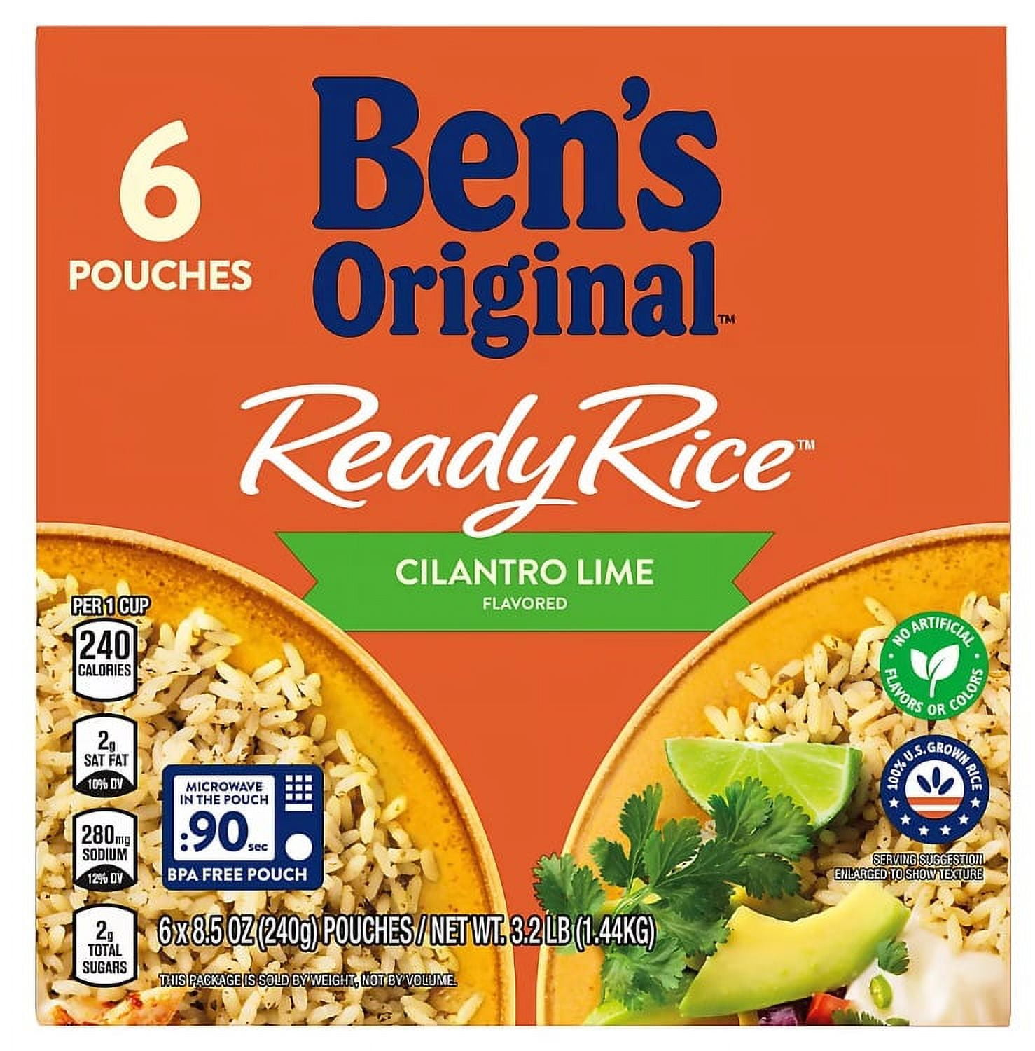 Ben's Original Ready Rice Cilantro Lime Rice, 8.5 Ounce (Pack of 6 ...