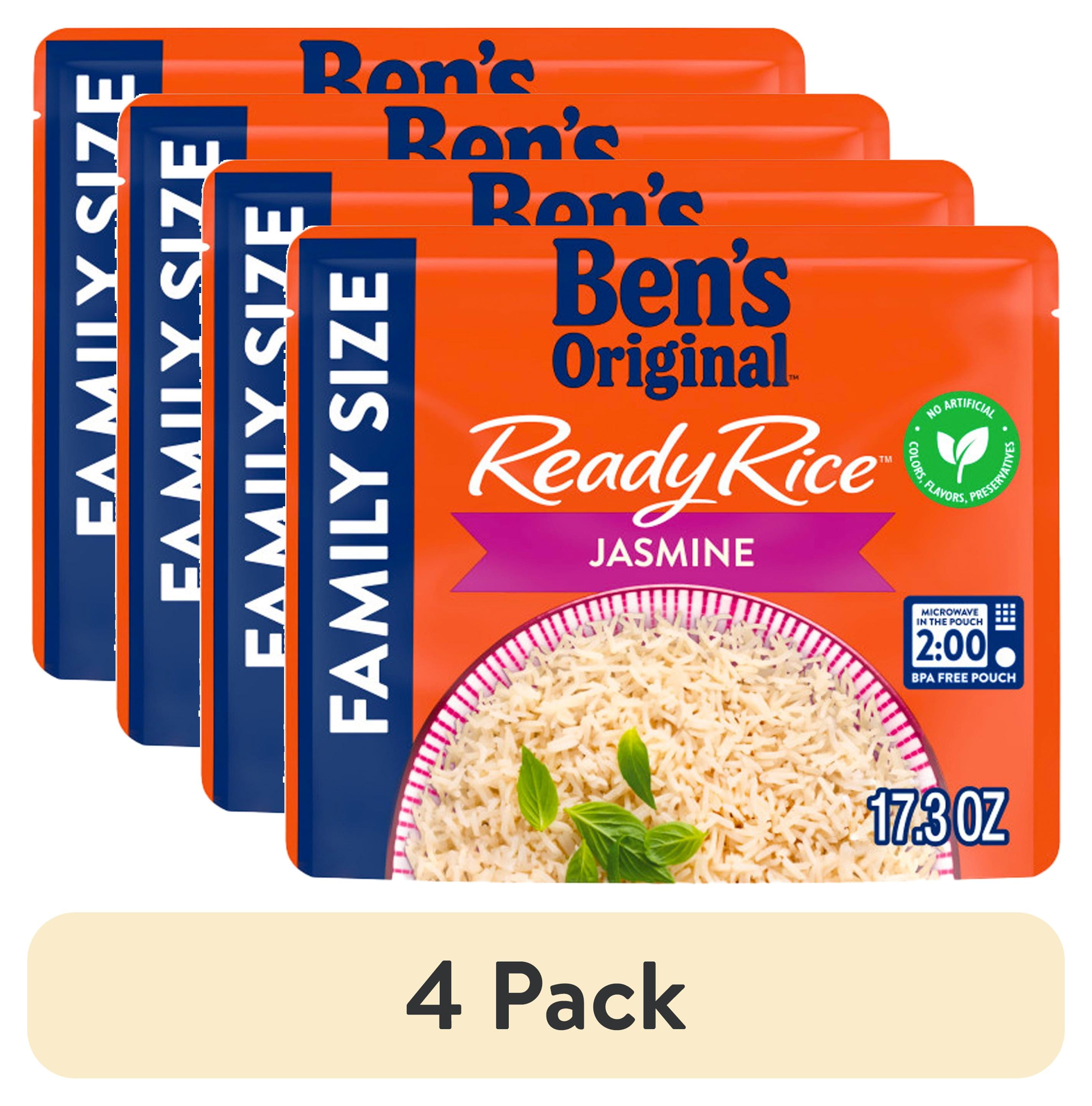 (4 pack) Ben's Original Ready Rice Jasmine Family Size Rice, Easy Dinner Side, 17.3 oz Pouch ...