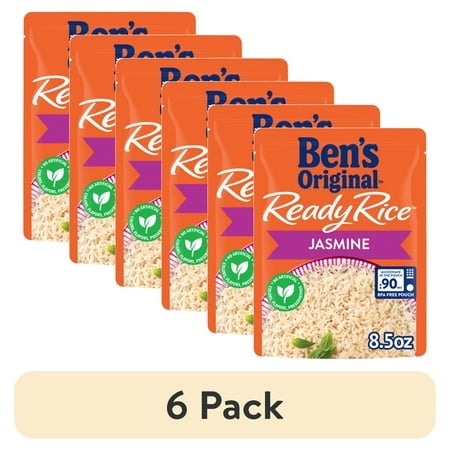 (6 pack) Ben's Original Ready Rice Jasmine Rice, Easy Dinner Side, 8.5 ...