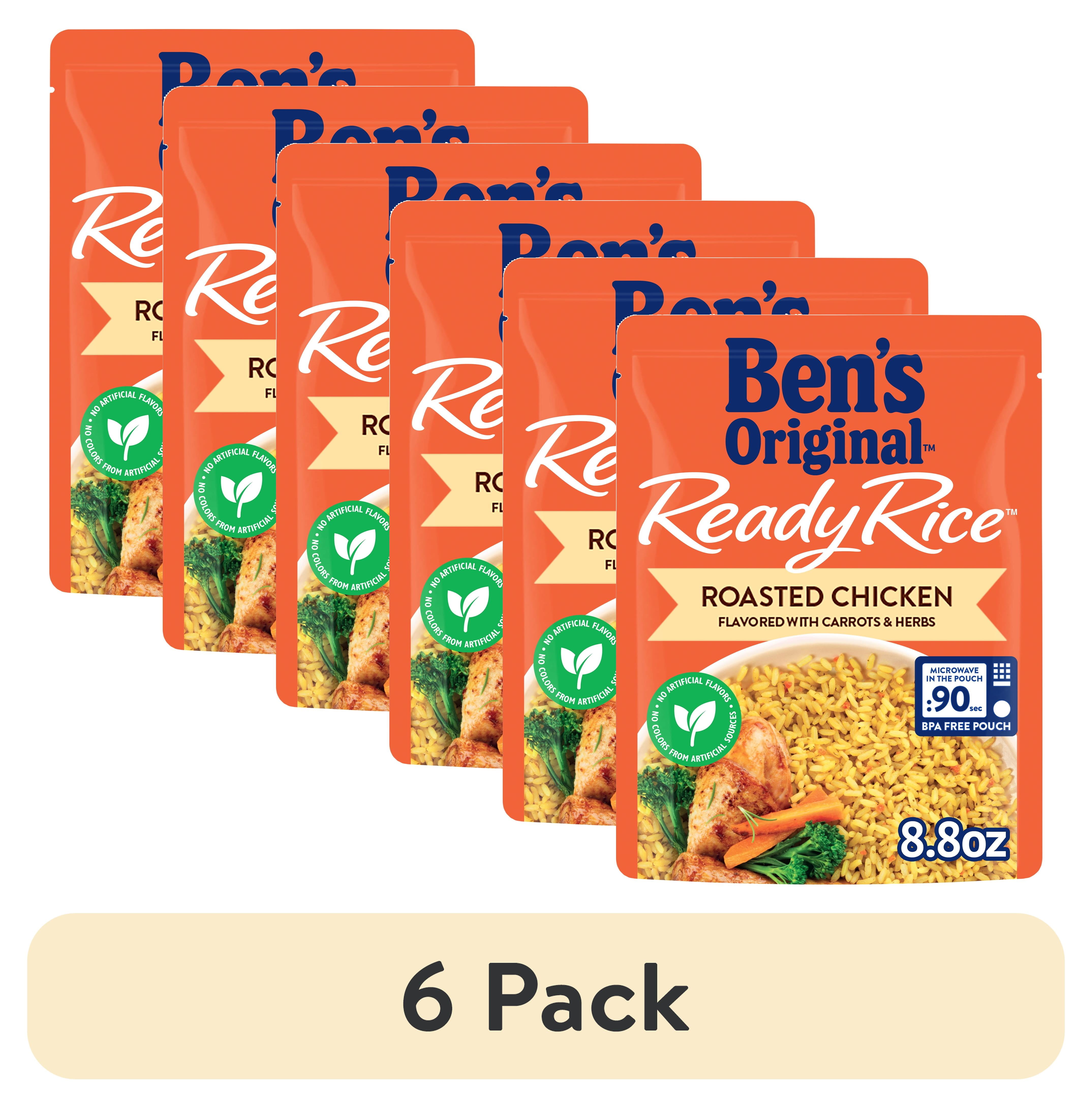 (6 pack) Ben's Original Ready Rice Roasted Chicken Flavored Rice, Easy ...