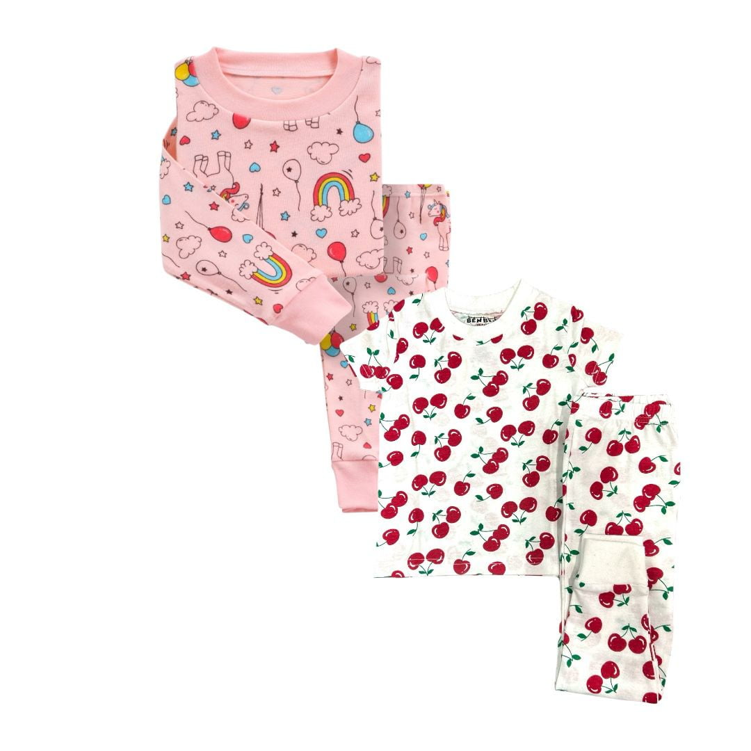 BenBen 2 Pack Kids Baby Toddler Girl Pajamas Set Super Soft Snug Fit ...