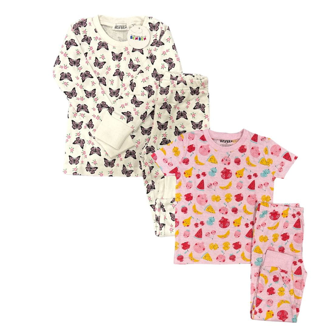 BenBen 2 Pack Kids Baby Toddler Girl Pajamas Set Super Soft Snug Fit ...