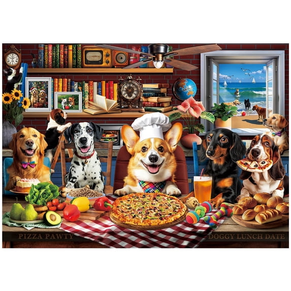 BenBen Jigsaw Puzzles 500 Pieces for Adults Ages 12+, Dogs' Dinner ...