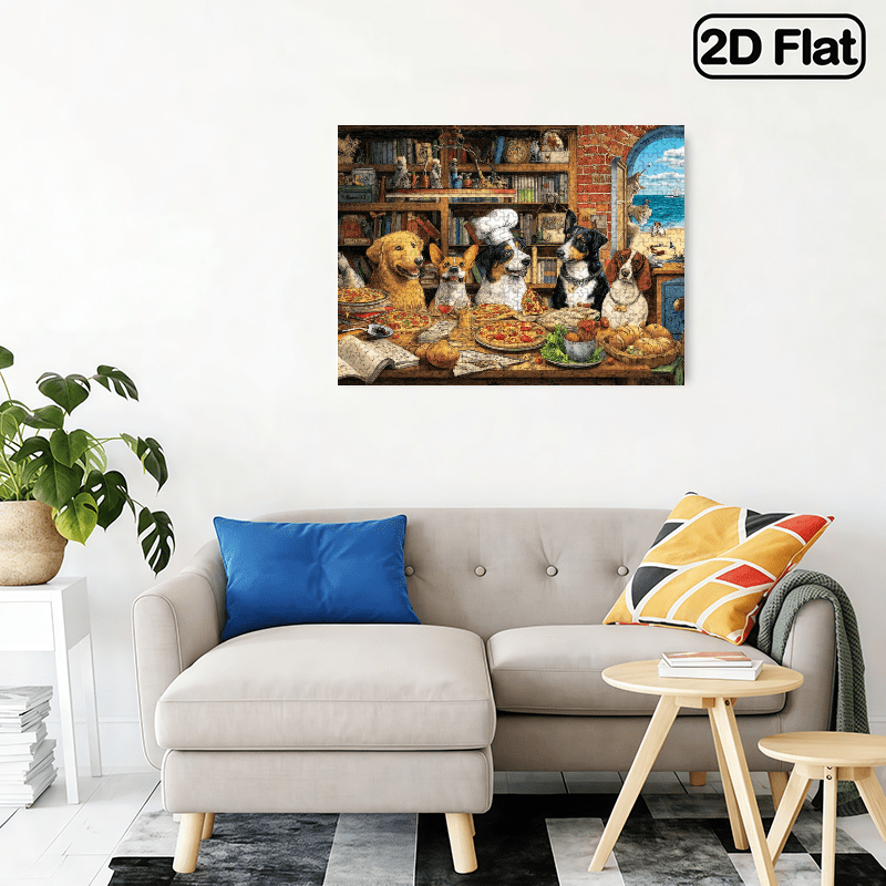 BenBen Dog Jigsaw Puzzles For Adults, 500pcs Dogs' Dinner Party With ...
