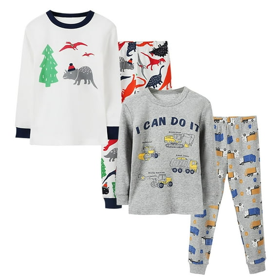 BenBen Kids Toddler Boy Pajamas Set 2-Pack Snug Fit Soft & Cozy - Size ...