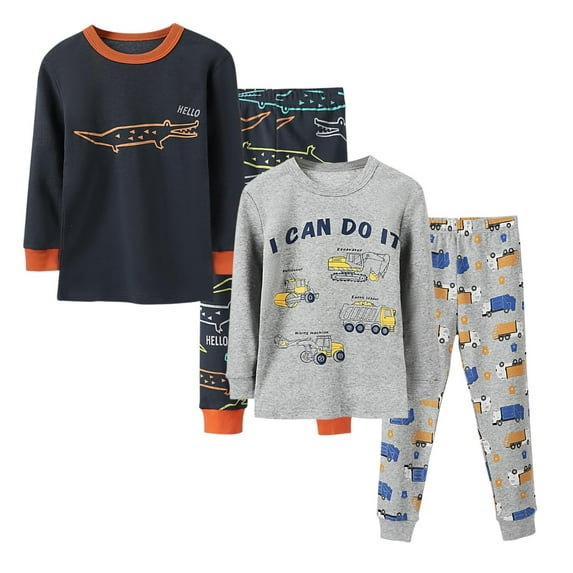 BenBen Kids Toddler Boy Pajamas Set 2-Pack Snug Fit Soft & Cozy - Size ...