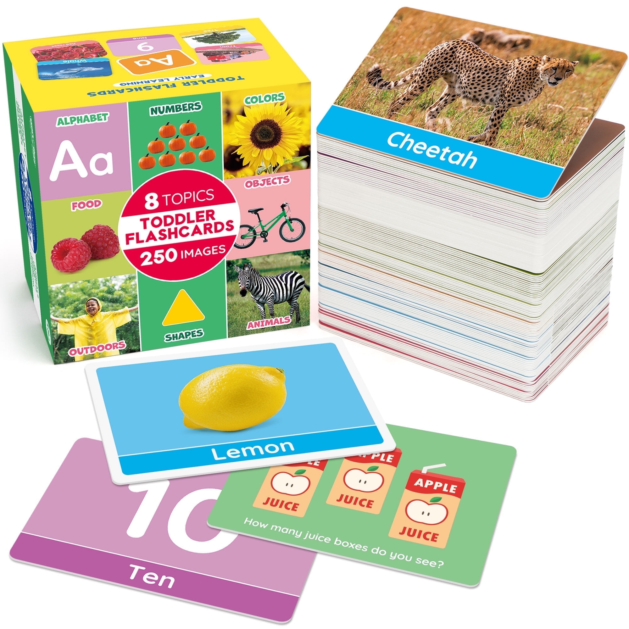 BenBen Toddlers Flash Cards for 1-4 Years, 250 Images 8 Topics ...