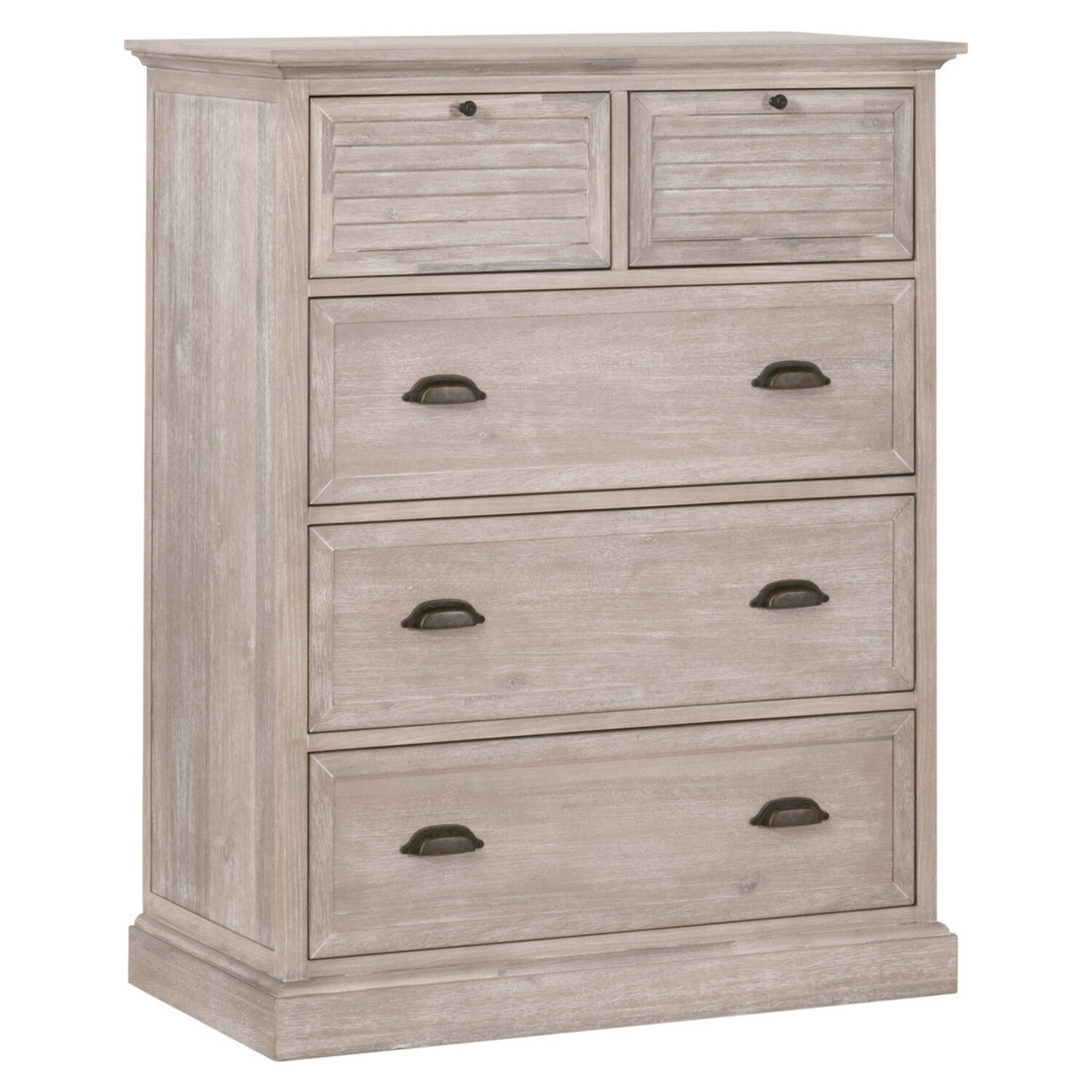 BenJara 49 Inch Wood Tall Dresser Chest with 5 Drawers, Metal Handles ...